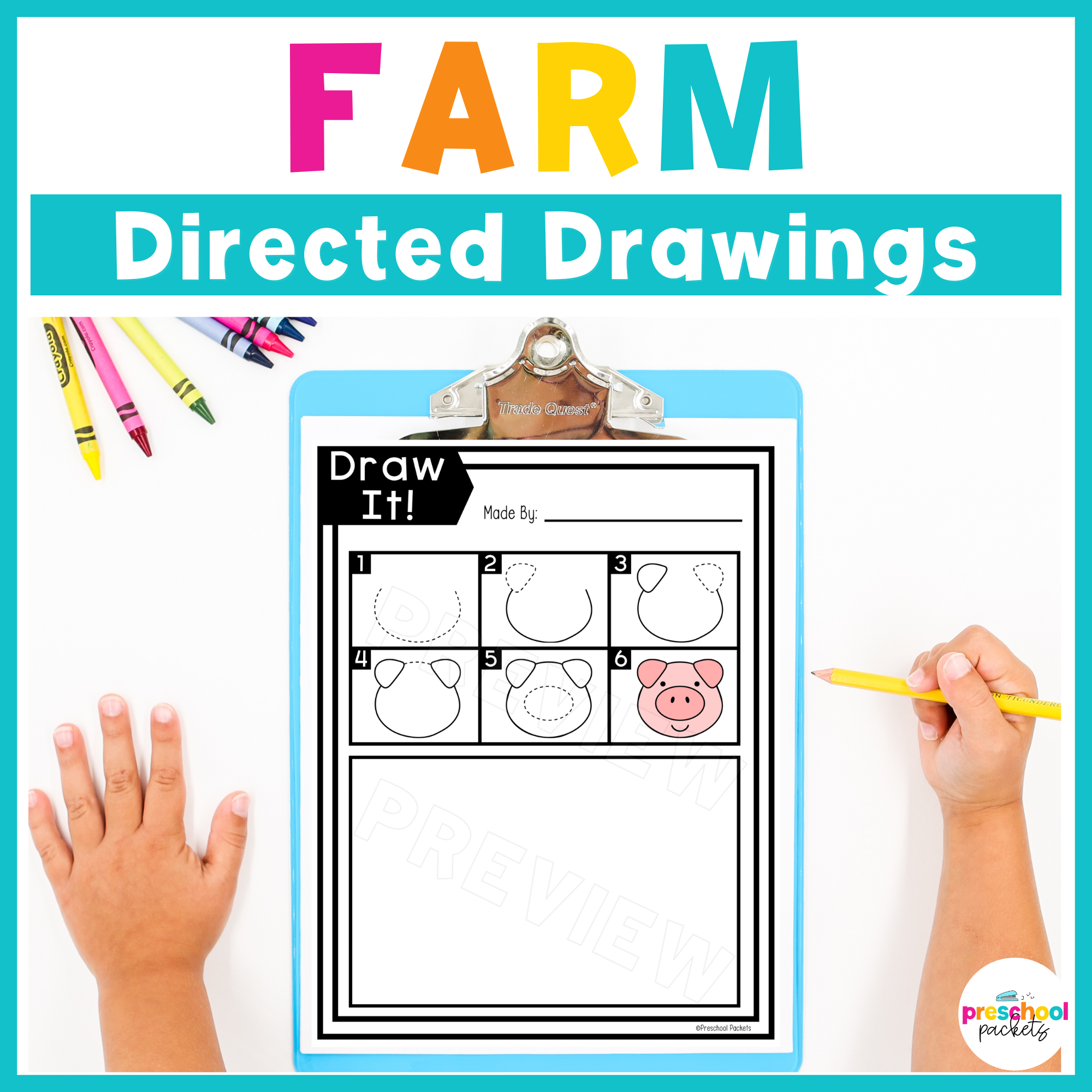 Farm Directed Drawings For Preschool, PreK and Kindergarten – Preschool ...