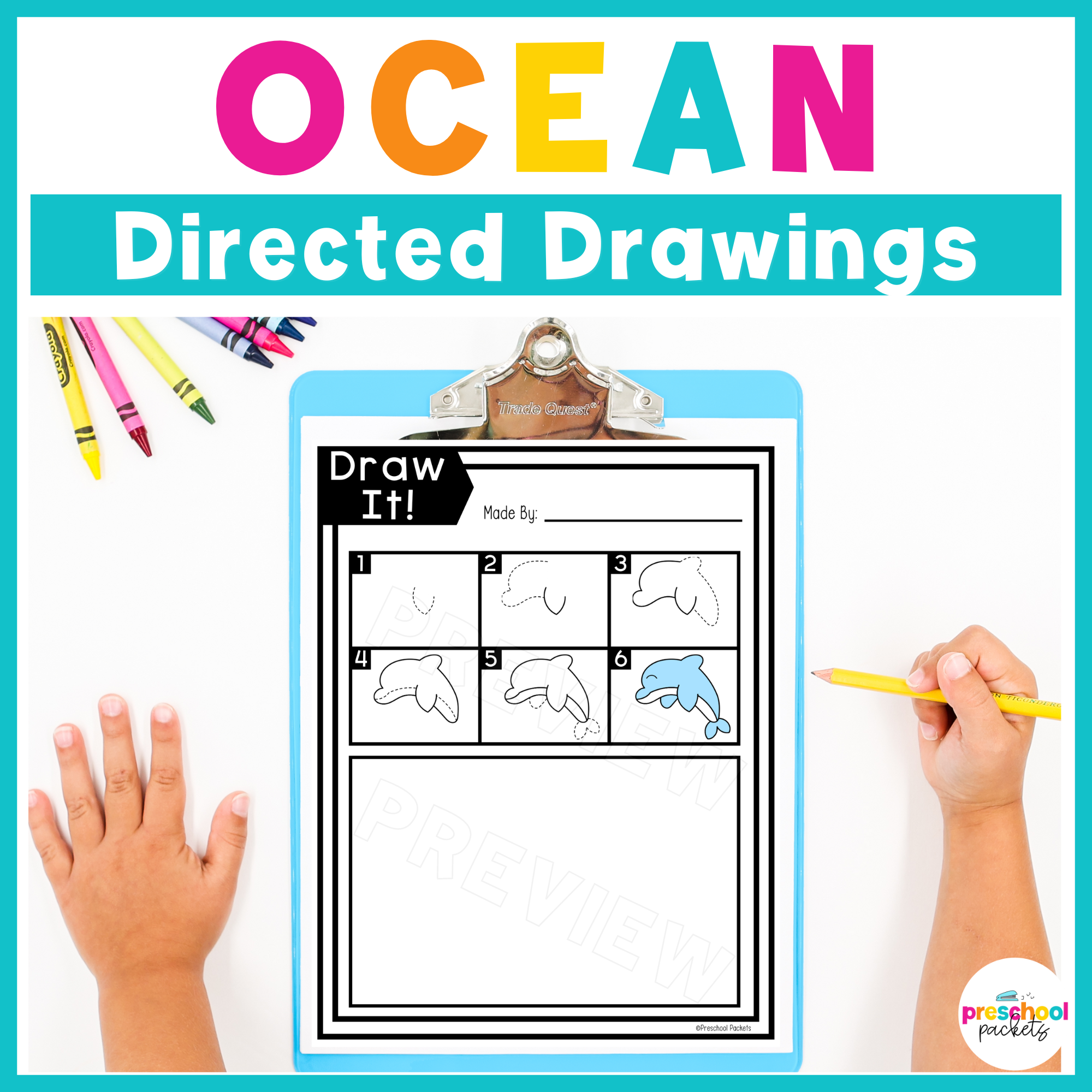 Ocean Directed Drawings For Preschool, PreK and Kindergarten ...