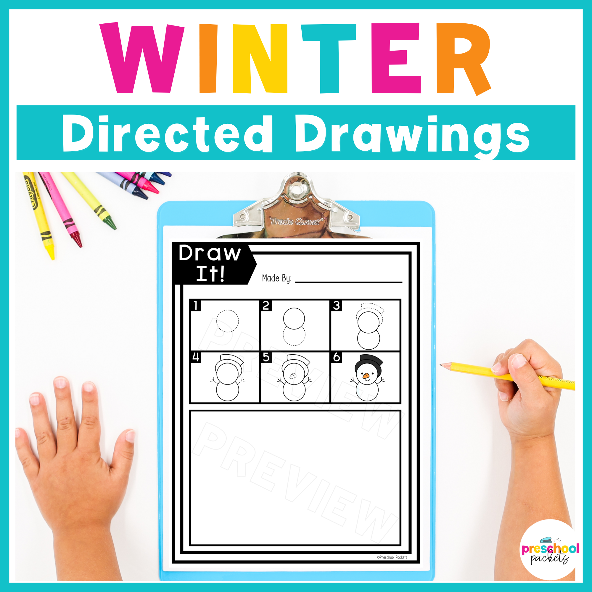 Winter Directed Drawings For Preschool, PreK and Kindergarten ...