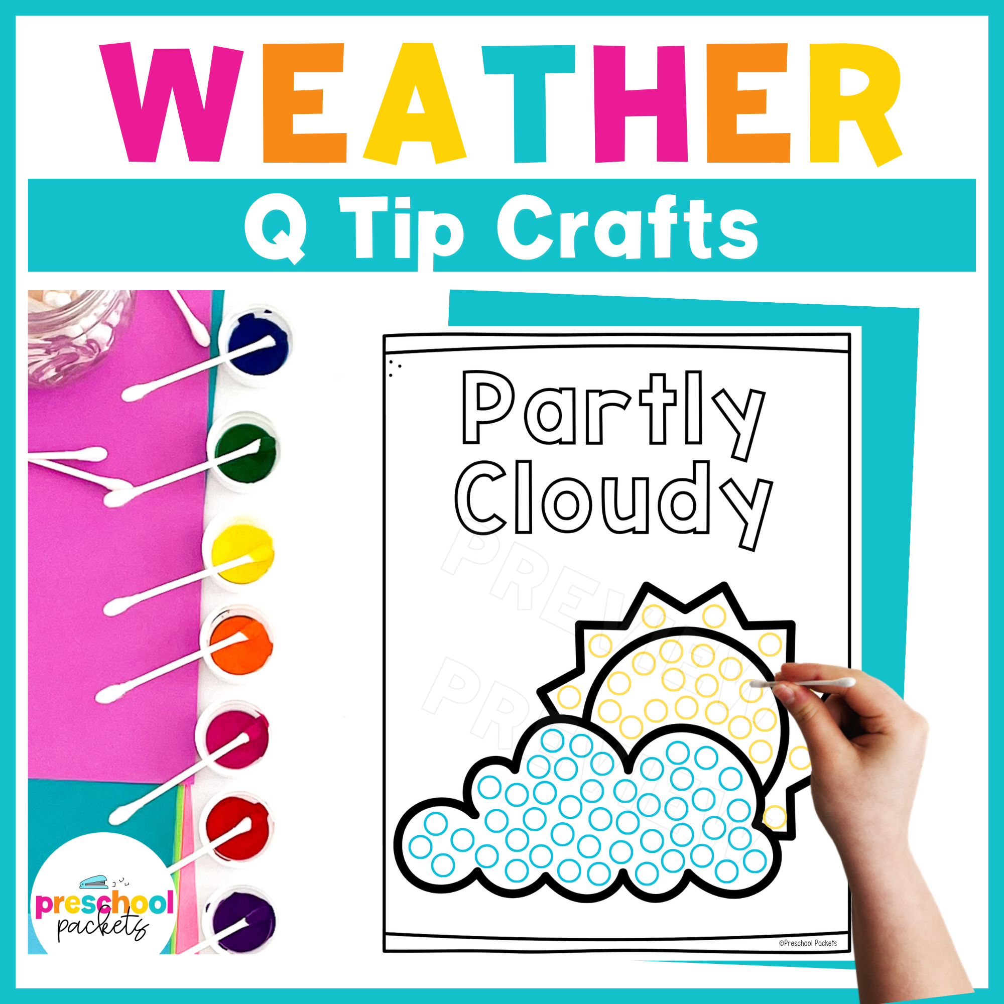 Weather Crafts Q Tip Painting Fine Motor Activity – Preschool Packets
