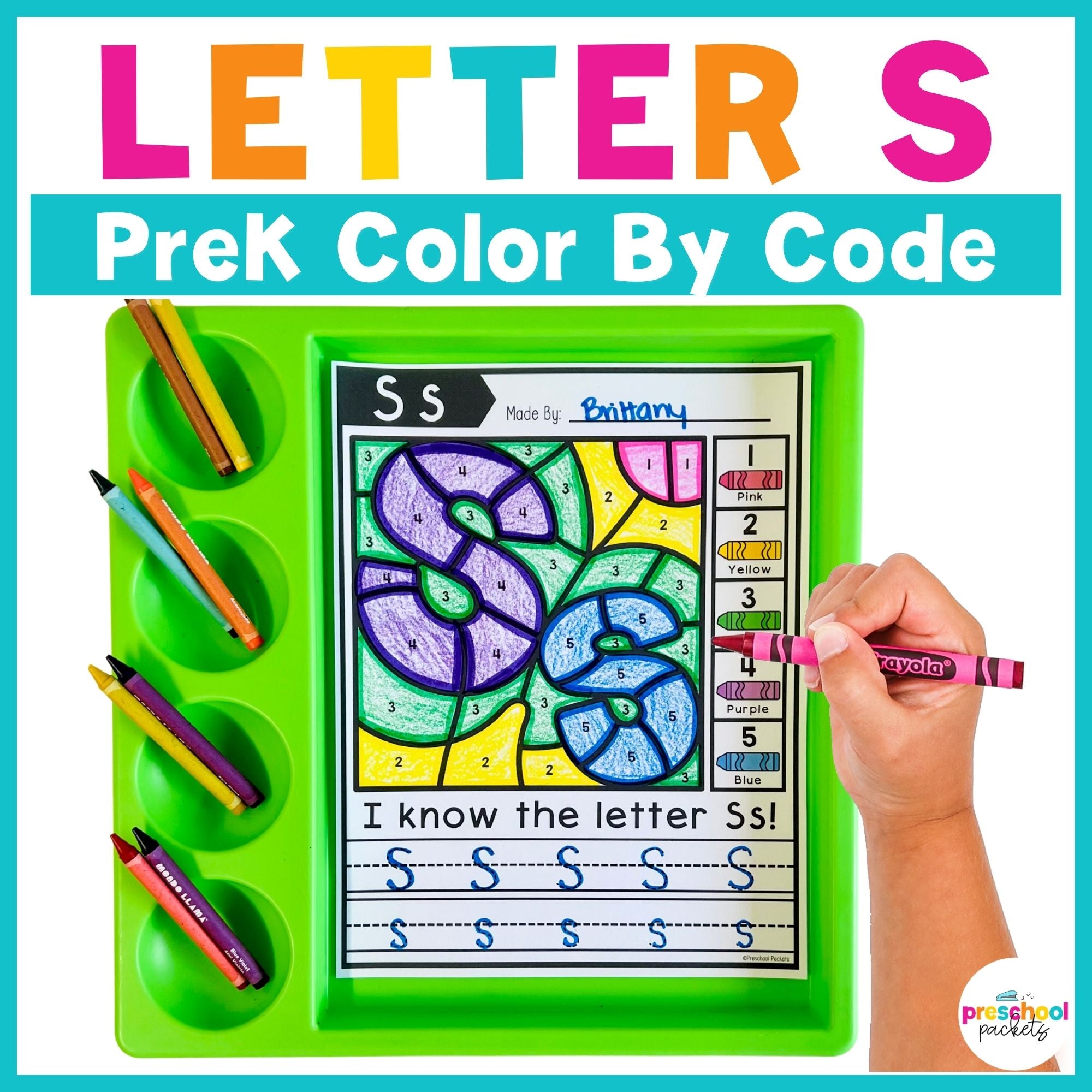 Alphabet Color By Code for Preschool - Letter S – Preschool Packets