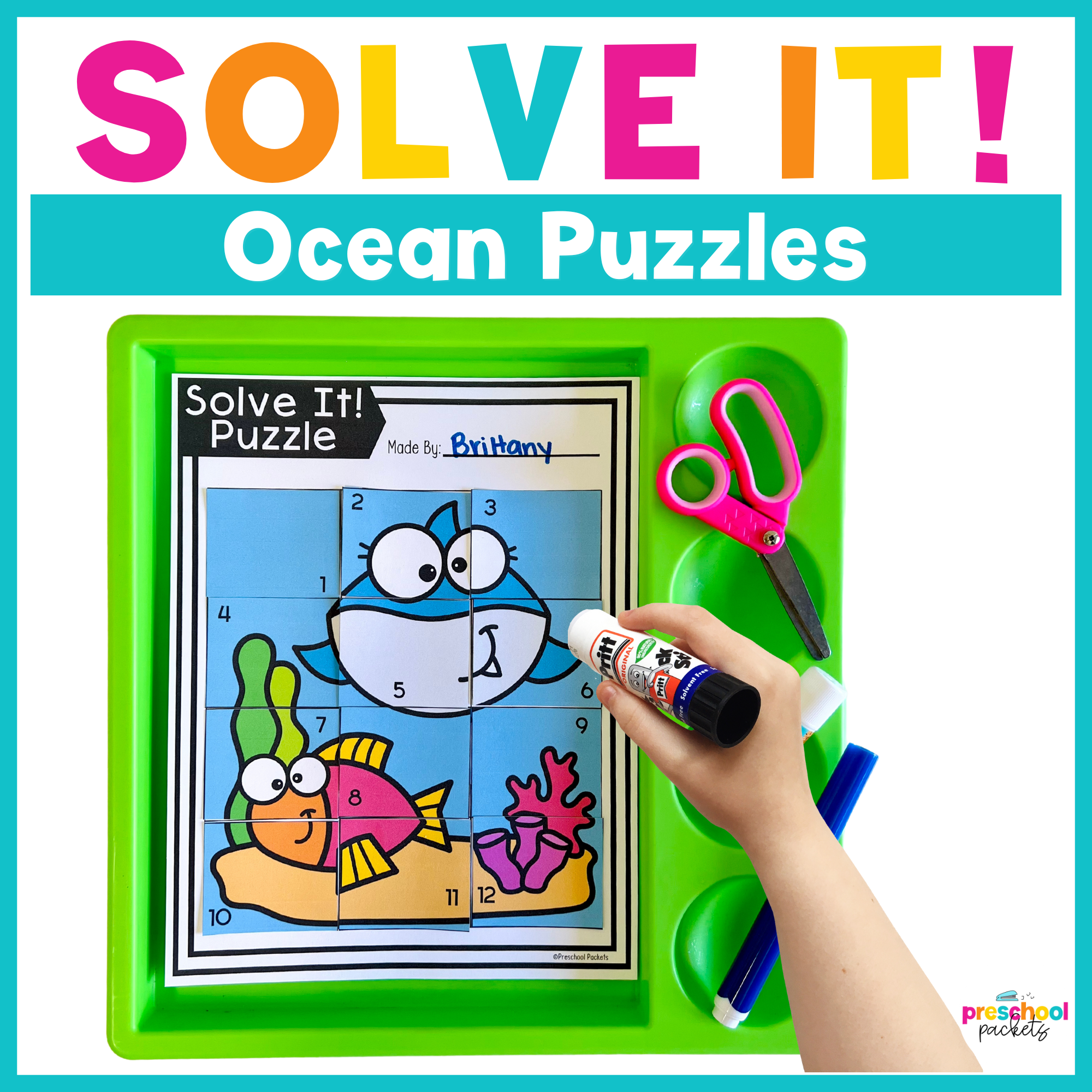 Ocean Mixed Grid Puzzles For Preschool, PreK and Kindergarten ...