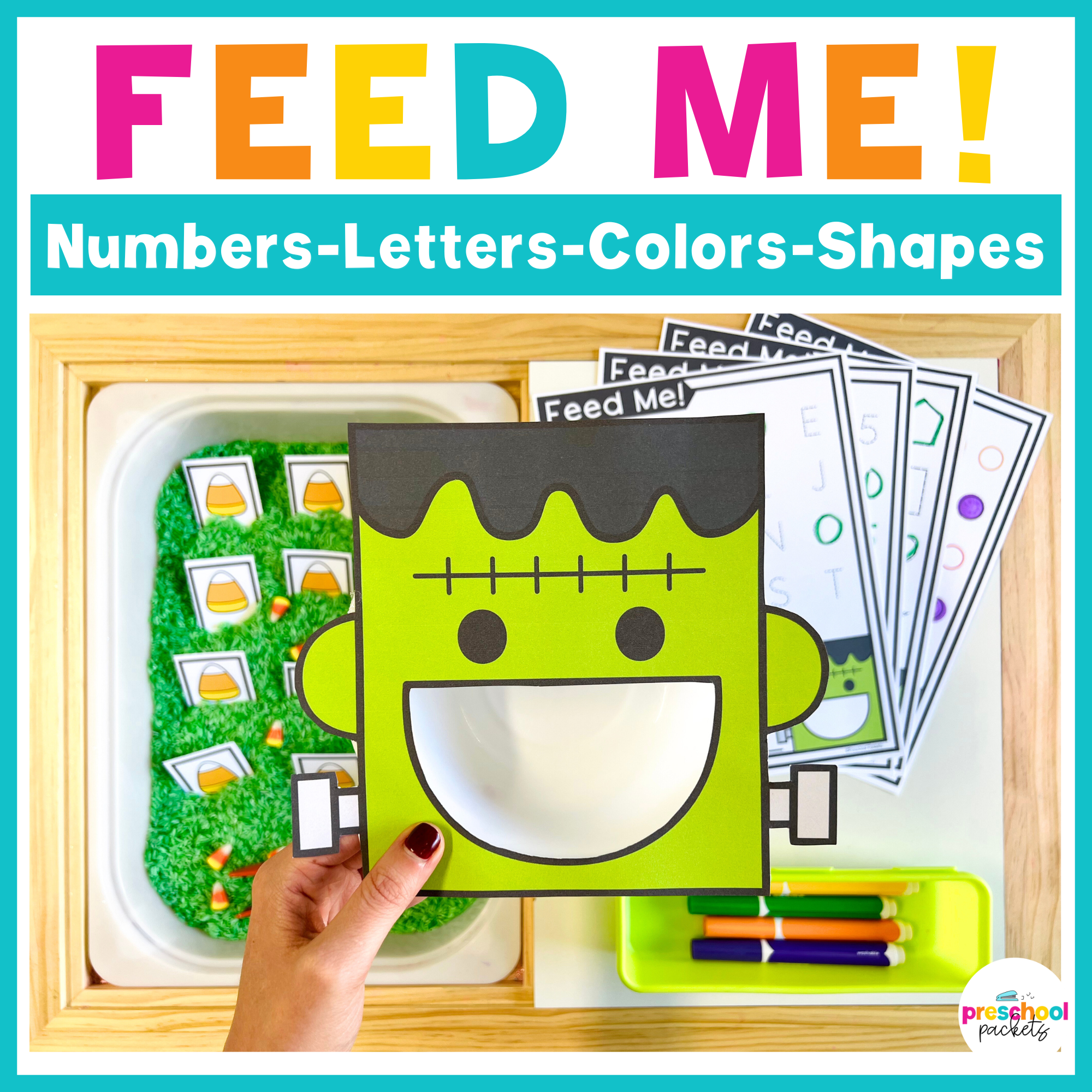 Halloween Frankenstein Feed Me Letters, Numbers, Shapes, and Colors Pr ...