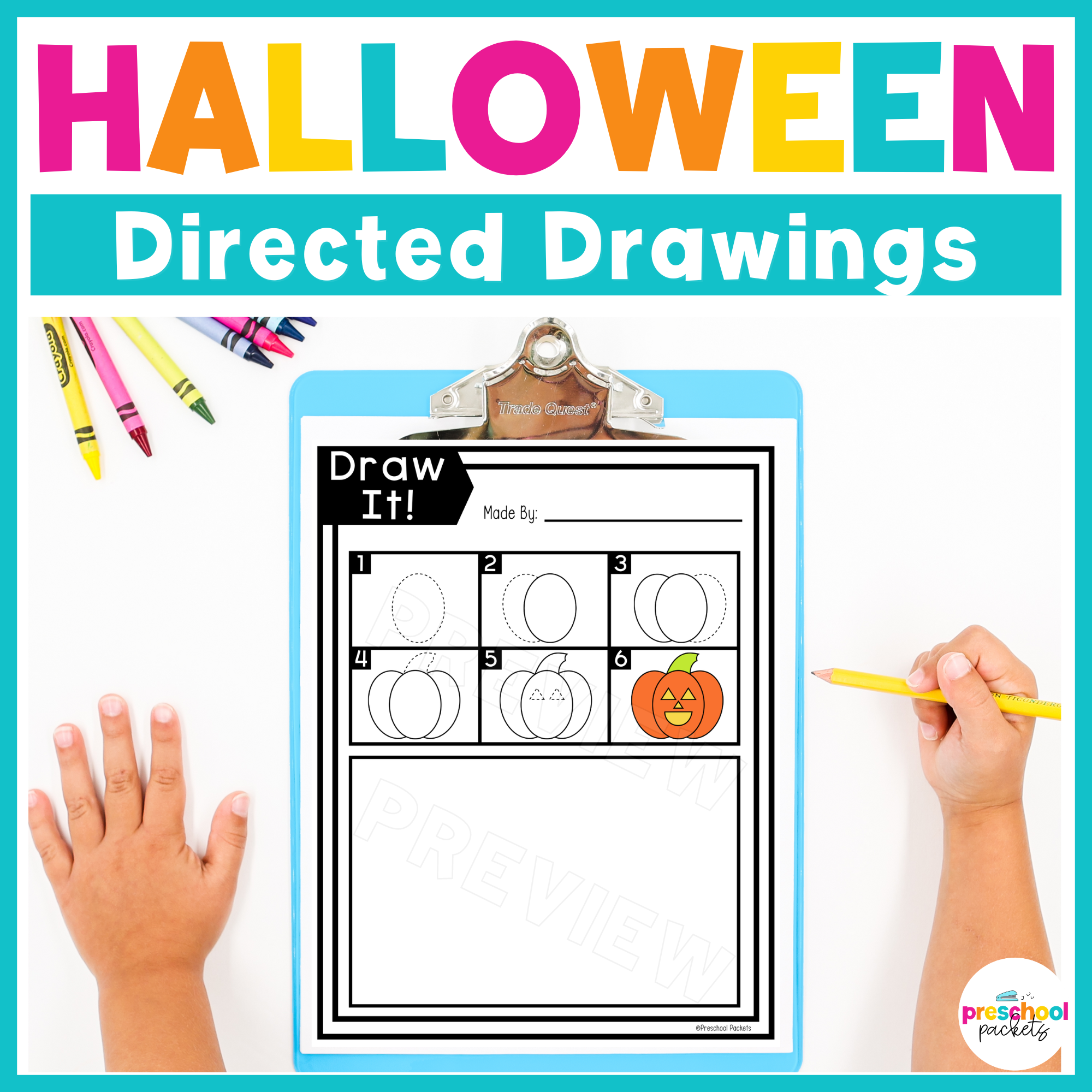 Halloween Directed Drawings For Preschool, PreK and Kindergarten ...