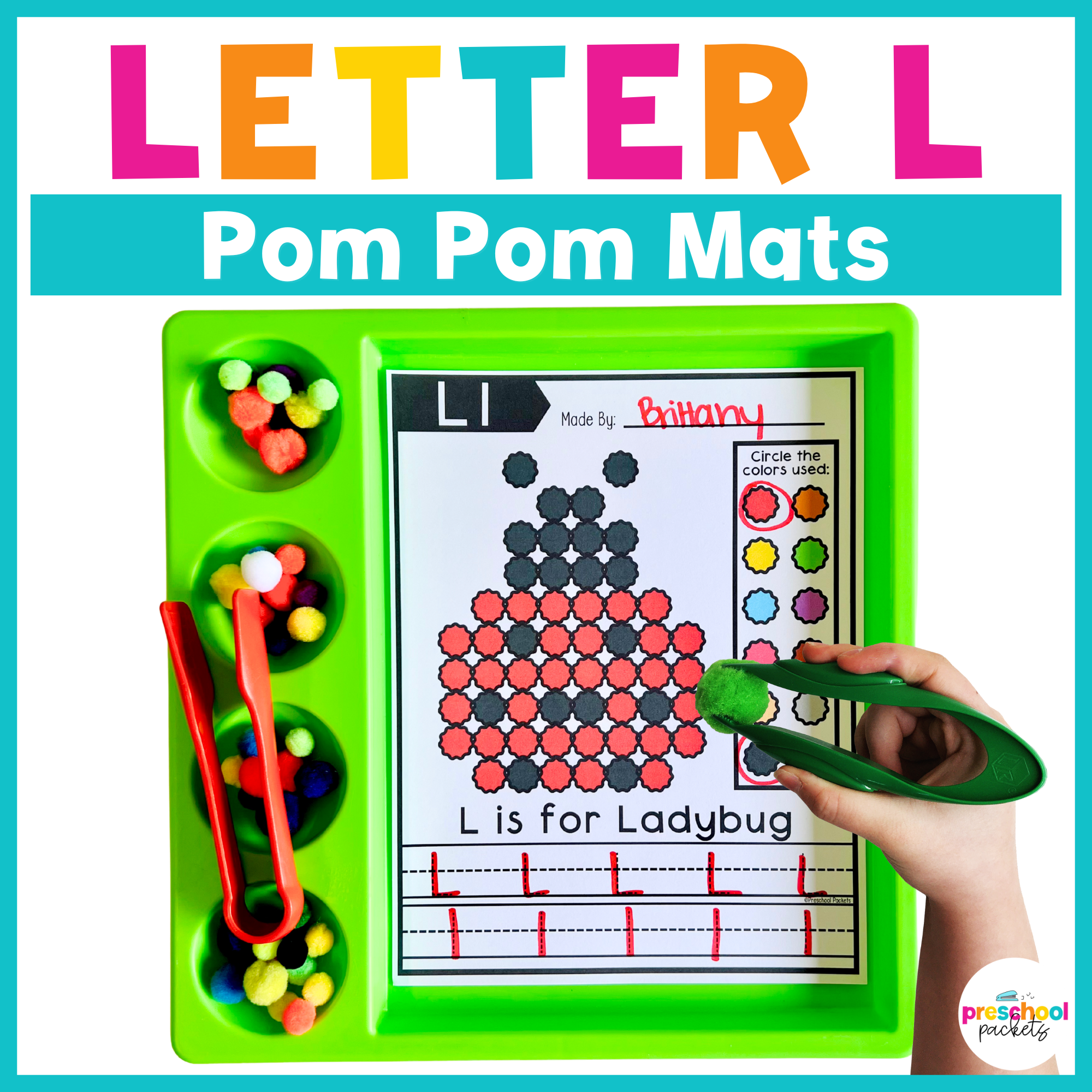 Preschool Pom Pom Fine Motor Mats – Letter L Activity Pack – Preschool ...