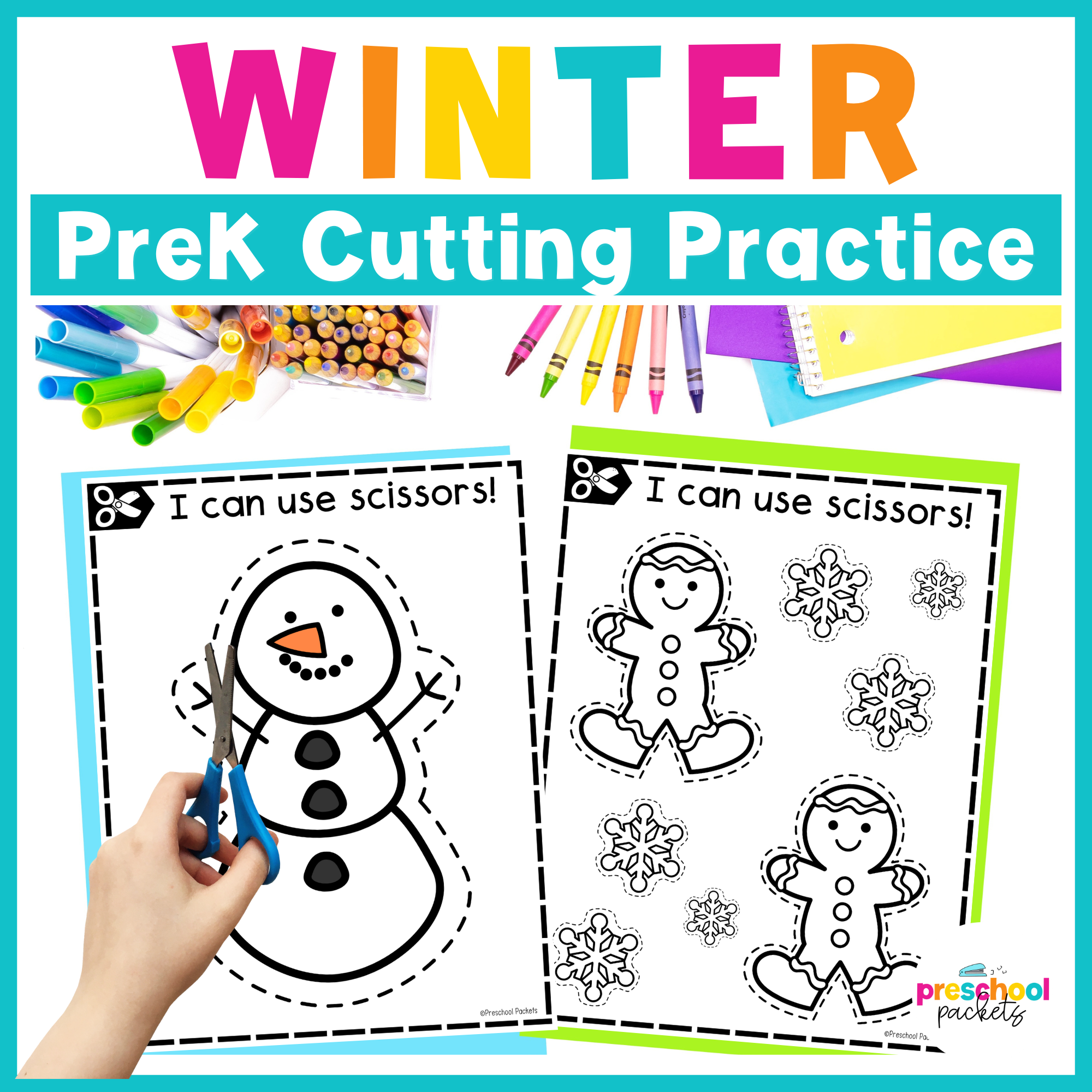 Winter Cutting and Scissor Practice For Preschool, PreK and Kindergart ...
