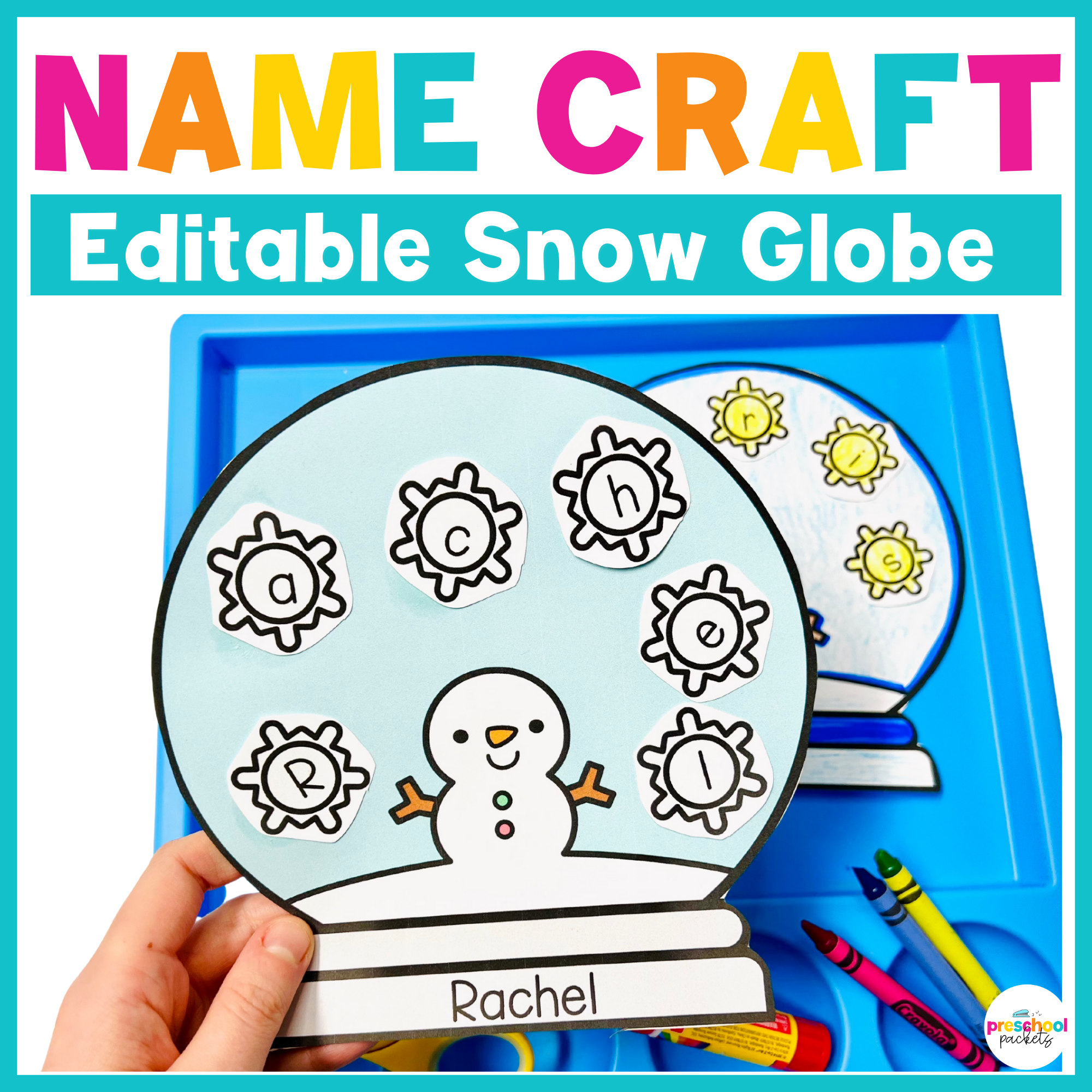 Snow Globe Name Craft Editable Winter Craft – Preschool Packets