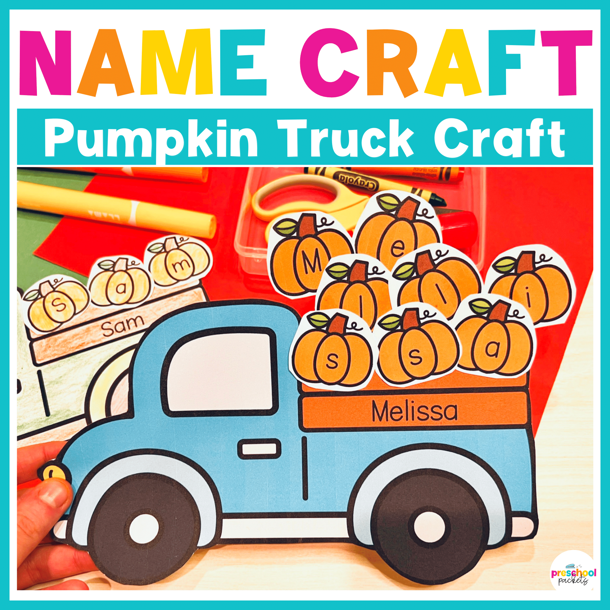 Fall Pumpkin Truck Name Craft Editable – Preschool Packets