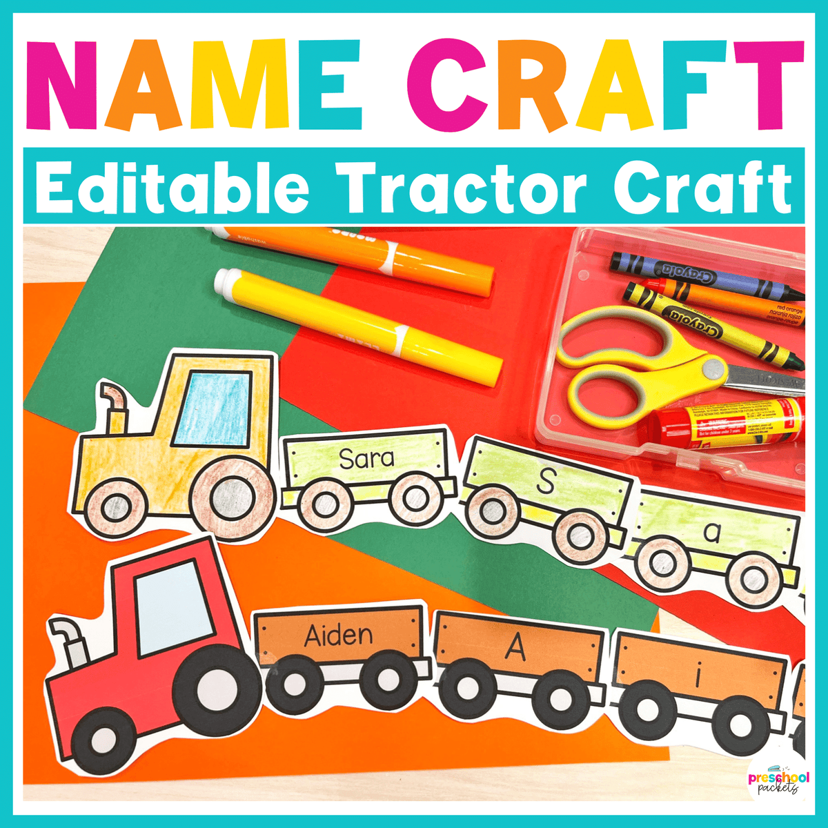 Fall Tractor Name Craft Editable – Preschool Packets
