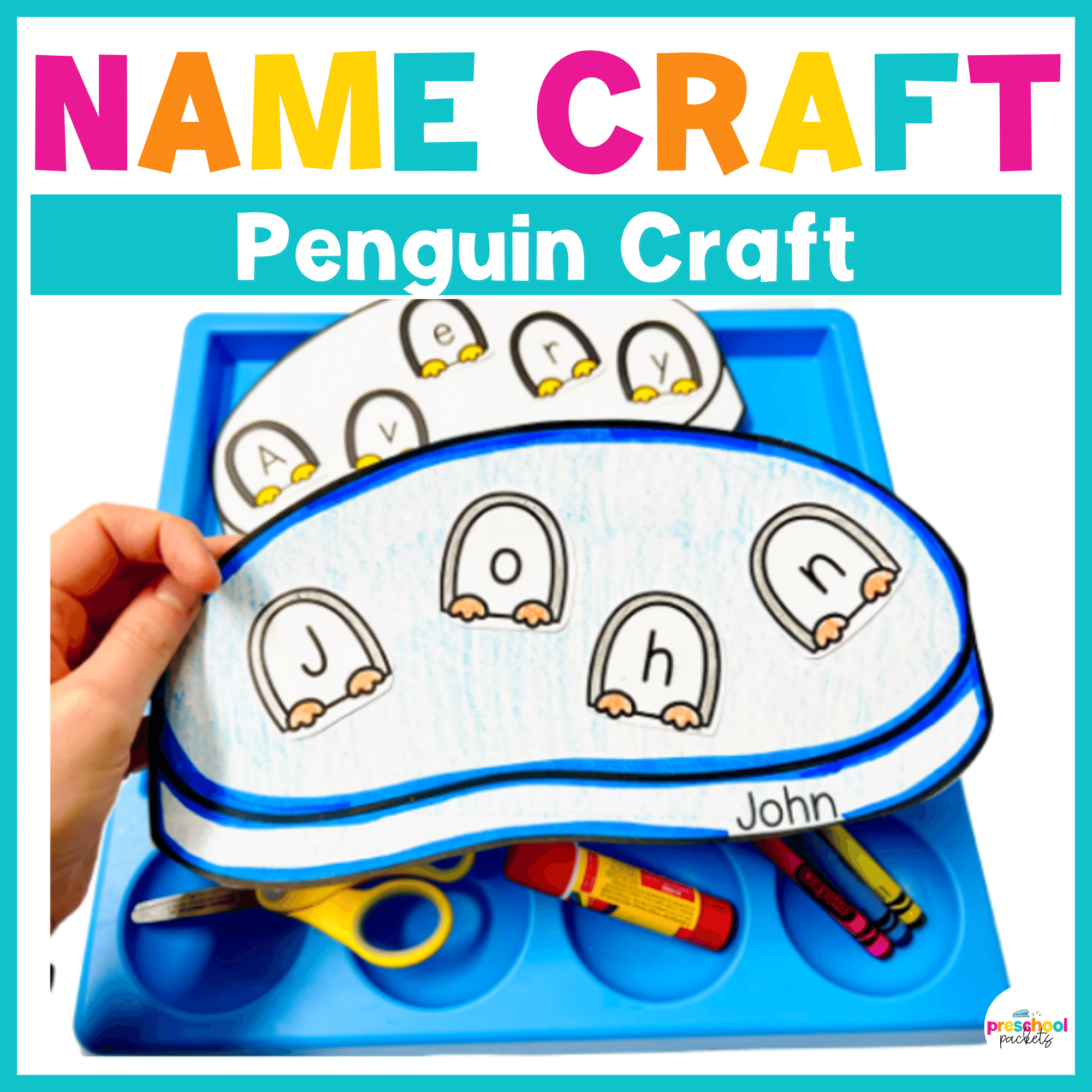Penguins on an Iceberg Editable Winter Name Craft – Preschool Packets