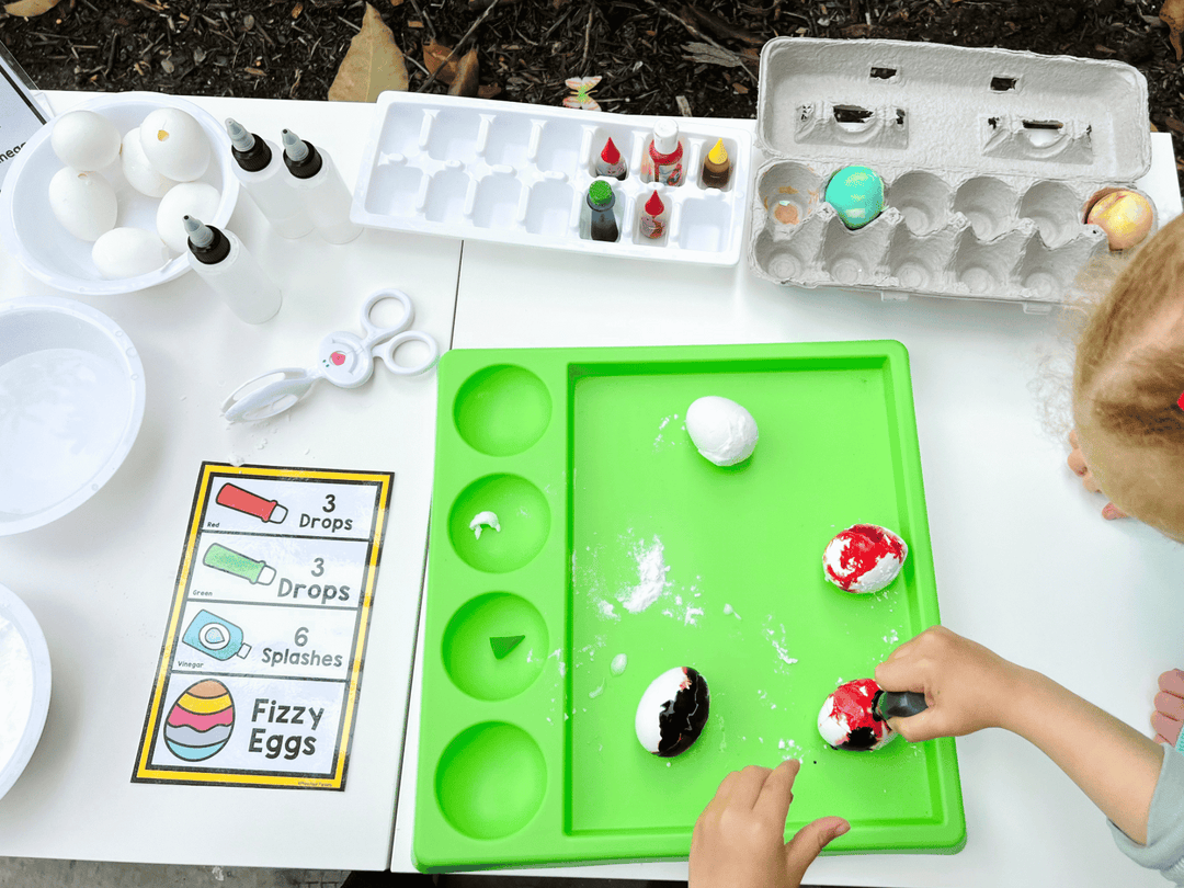How to Dye Easter Eggs with Toddlers: Fizzy Eggs – Preschool Packets