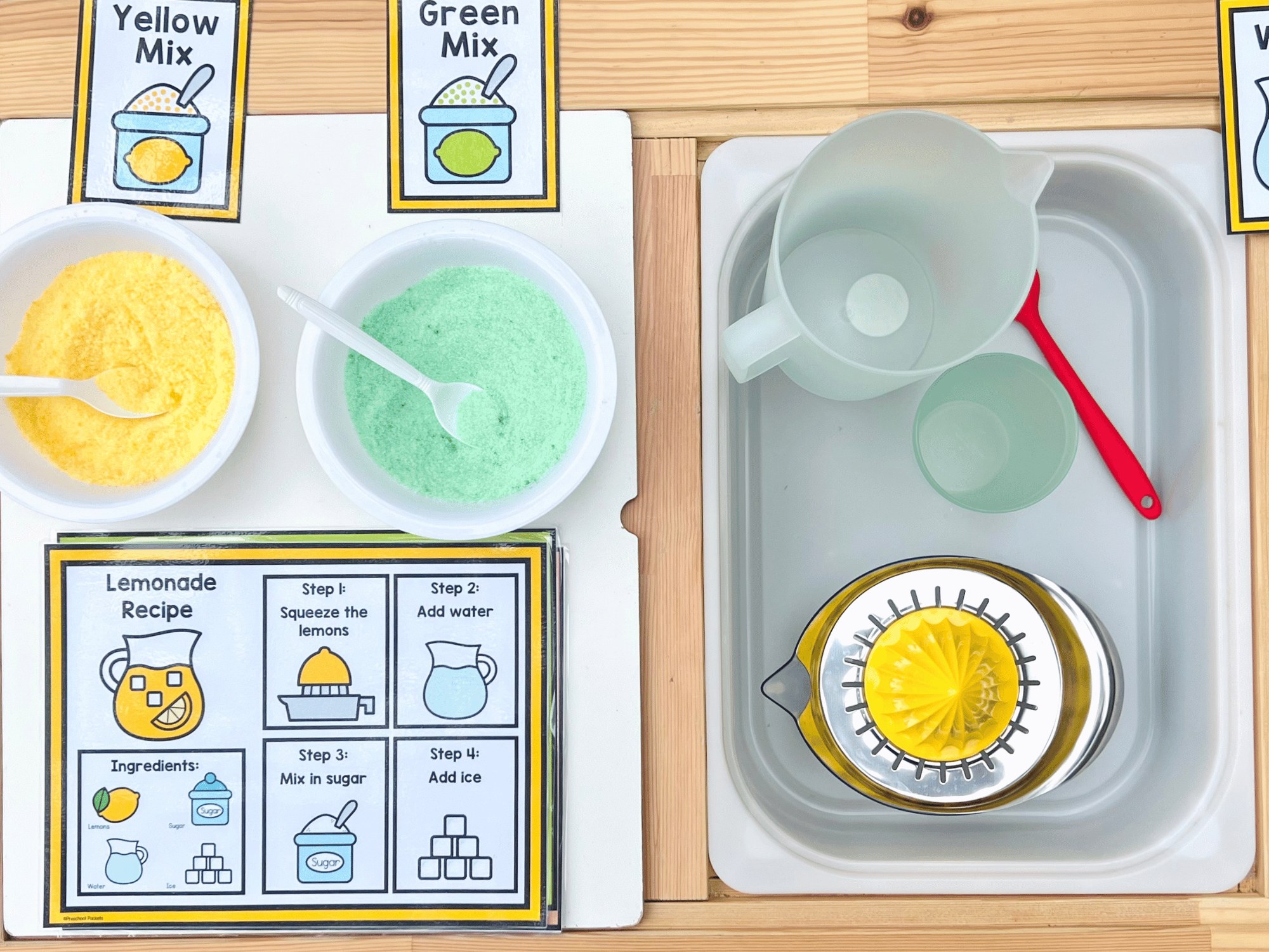 Learning with a Lemonade Stand Dramatic Play – Preschool Packets