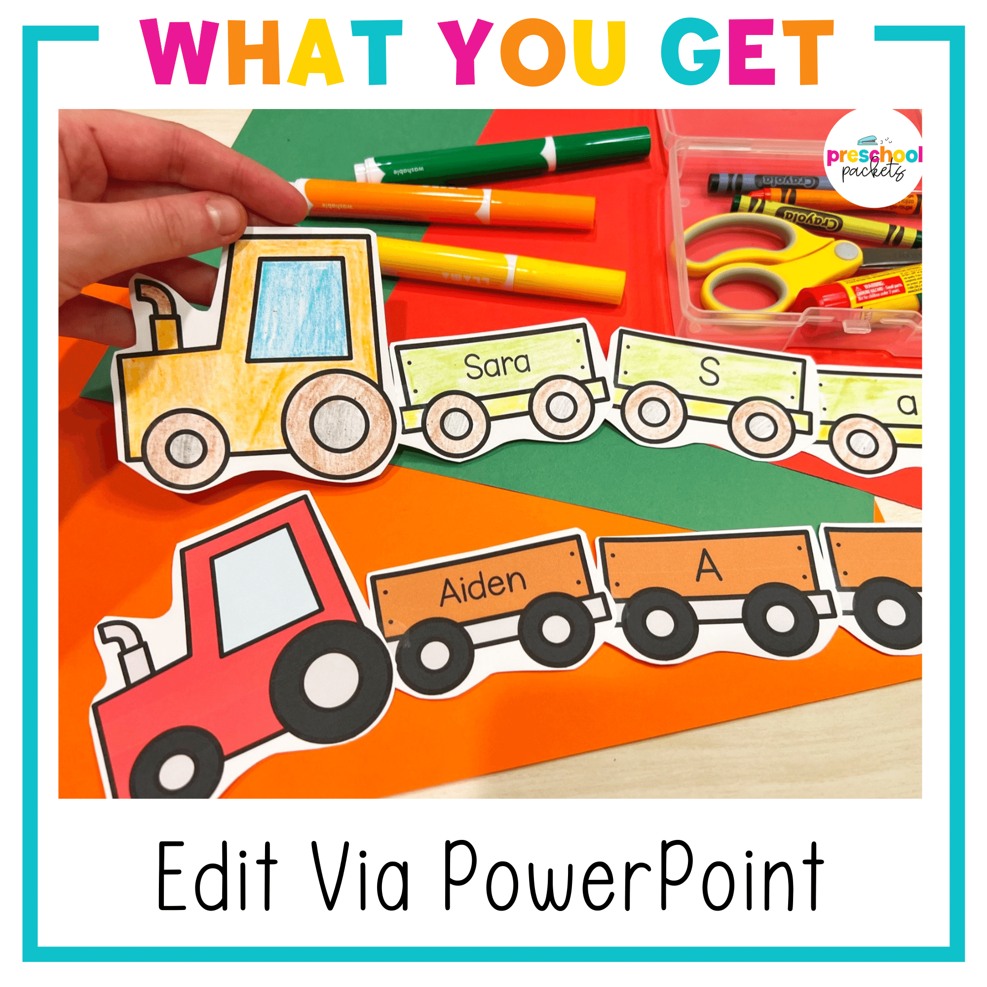 Fall Tractor Name Craft Editable – Preschool Packets