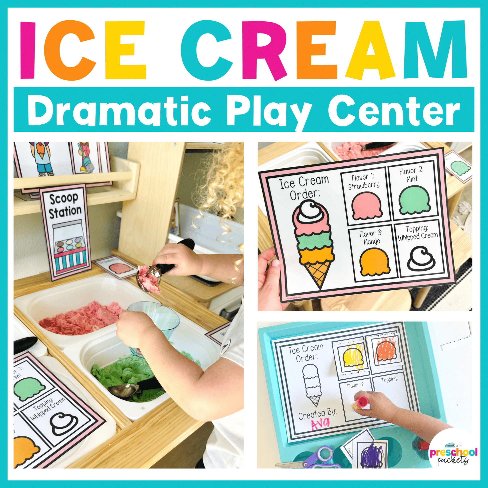 Ice Cream Shop Dramatic Play Center – Preschool Packets
