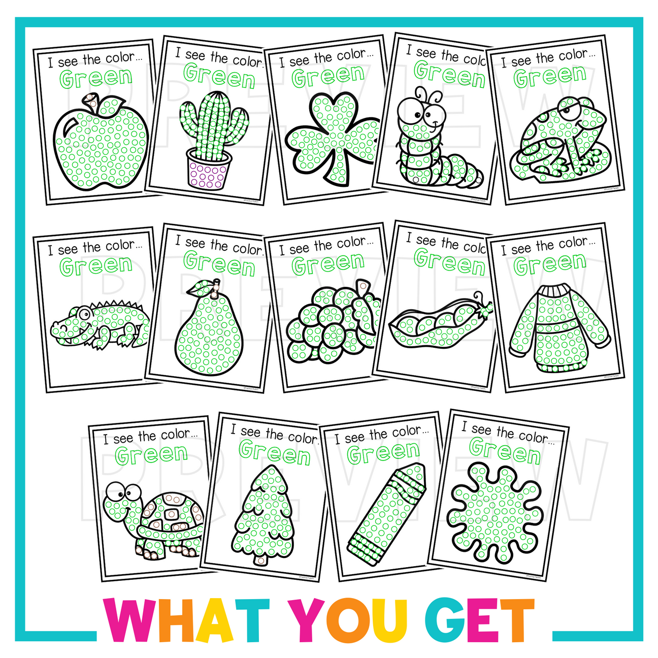 Preschool Colors Q Tip Crafts: Color Green – Preschool Packets