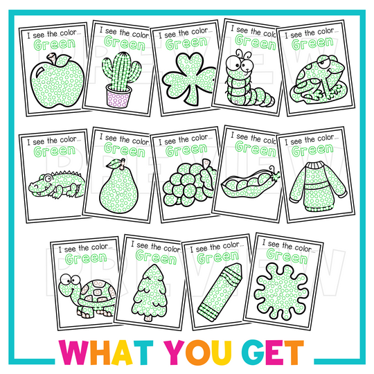 Preschool Colors Q Tip Crafts: Color Green – Preschool Packets