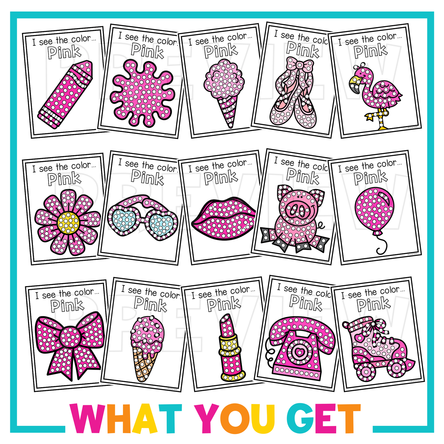 Preschool Colors Q Tip Crafts: Color Pink – Preschool Packets