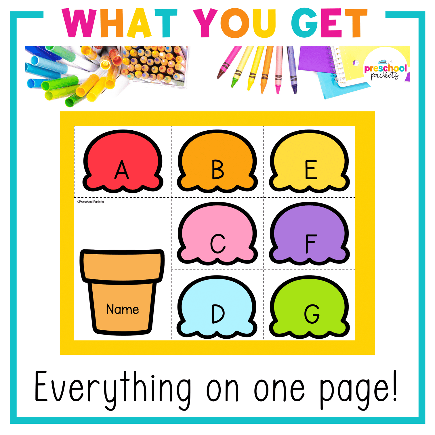 Editable Ice Cream Name Craft – Preschool Packets