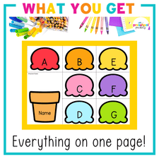 Editable Ice Cream Name Craft – Preschool Packets