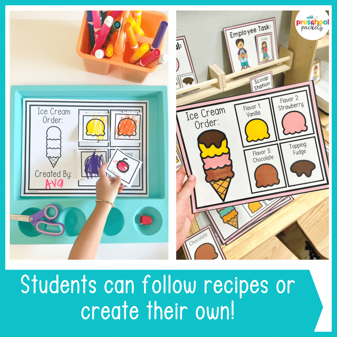Ice Cream Shop Dramatic Play Center – Preschool Packets
