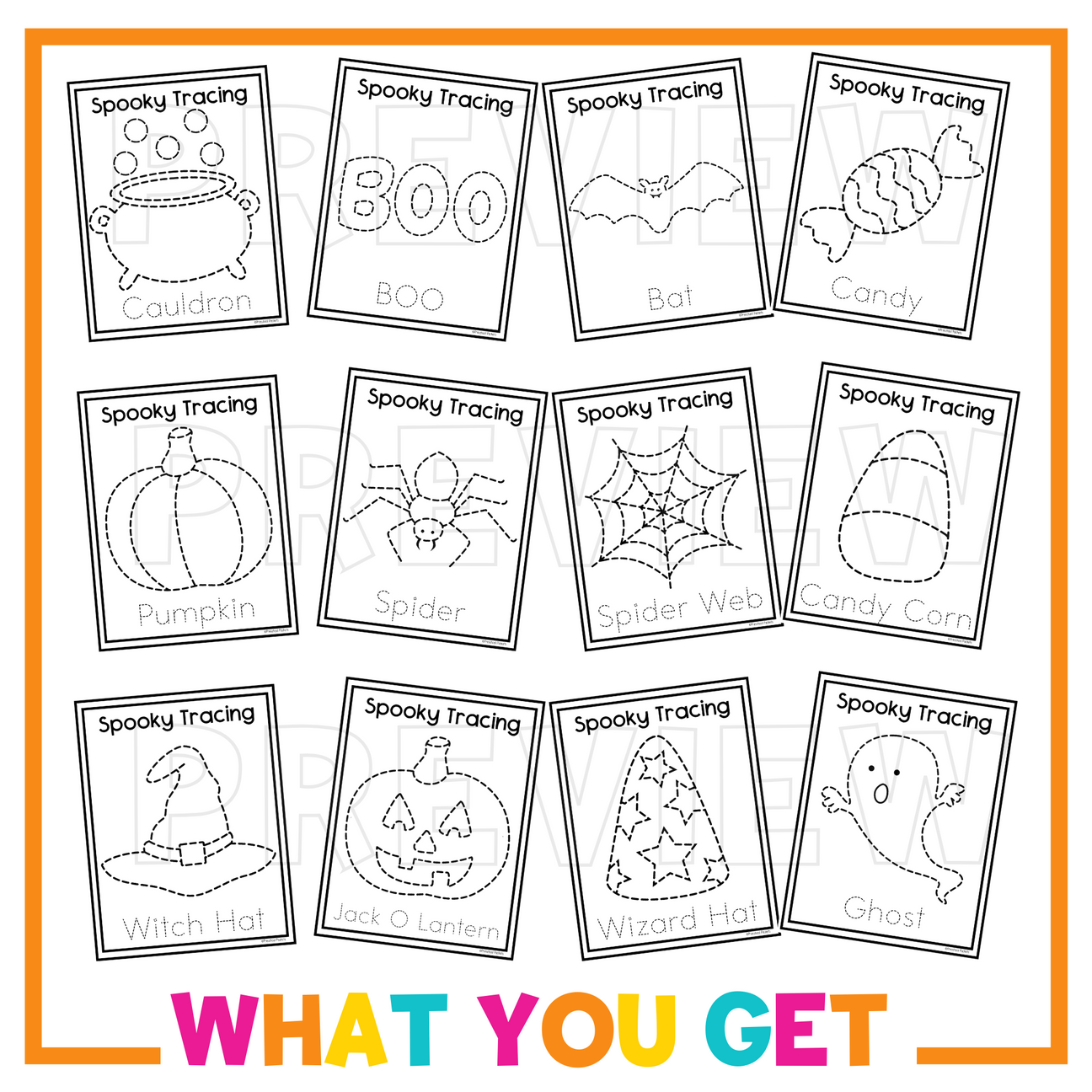 Halloween Tracing Worksheets For Preschool, PreK and Kindergarten ...