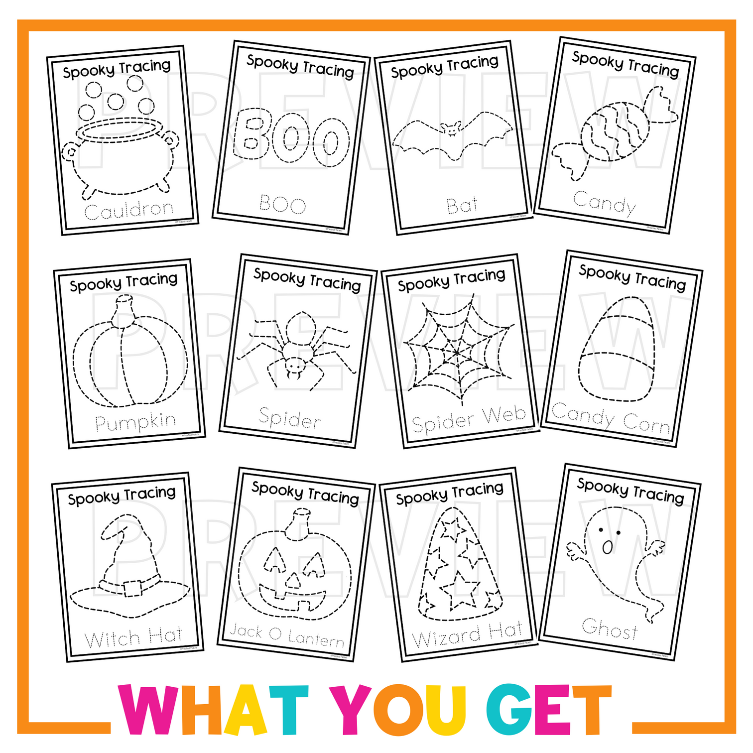 Halloween Tracing Worksheets For Preschool, PreK and Kindergarten ...