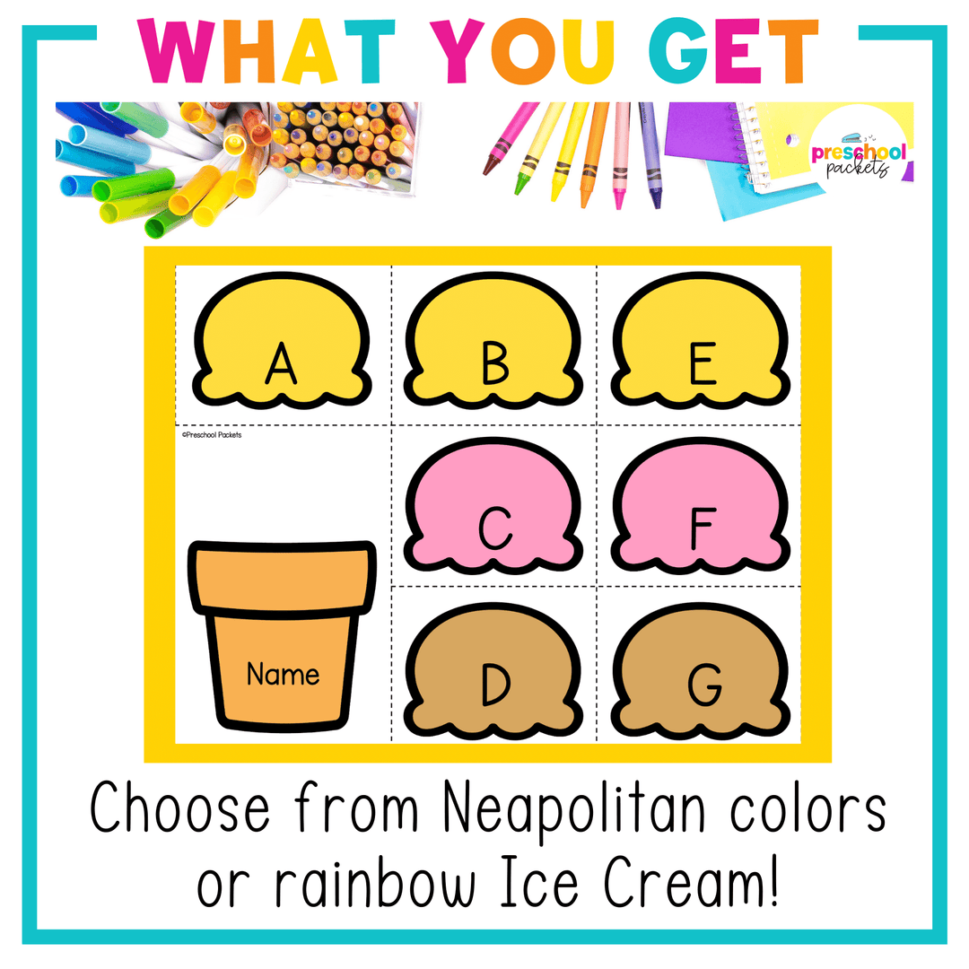 Editable Ice Cream Name Craft – Preschool Packets