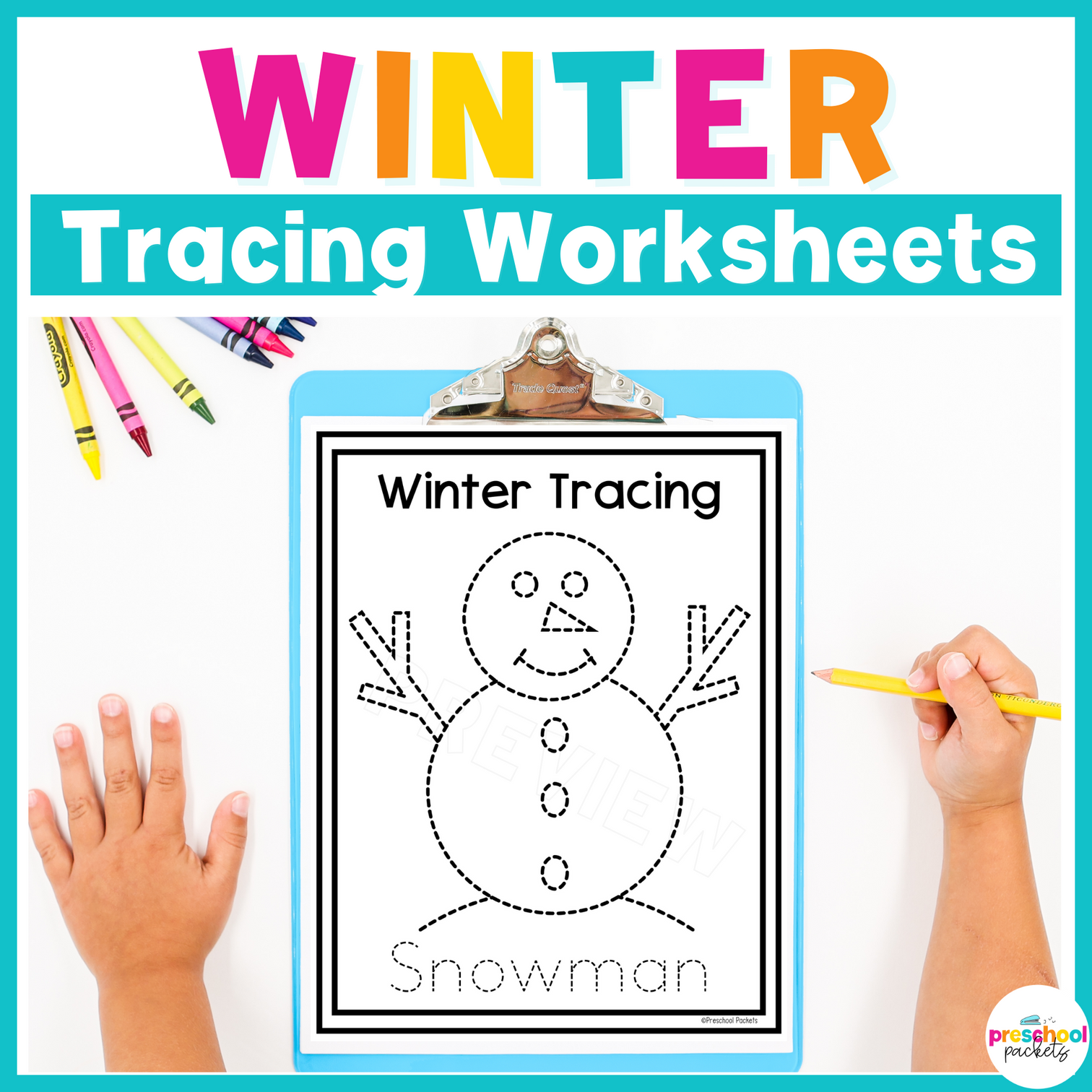 Winter Tracing Worksheets For Preschool, PreK and Kindergarten ...