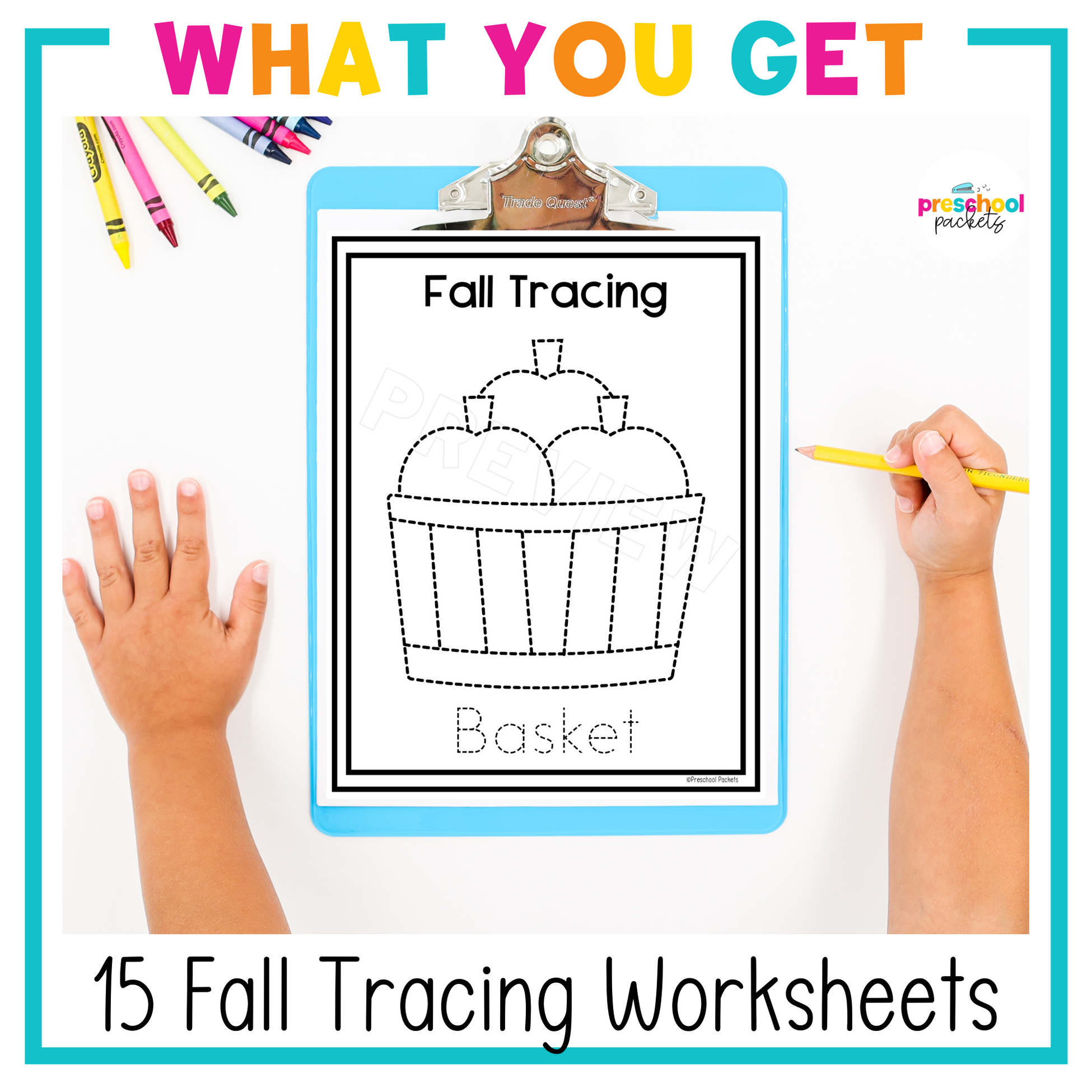 Fall Tracing Worksheets For Preschool, PreK and Kindergarten ...