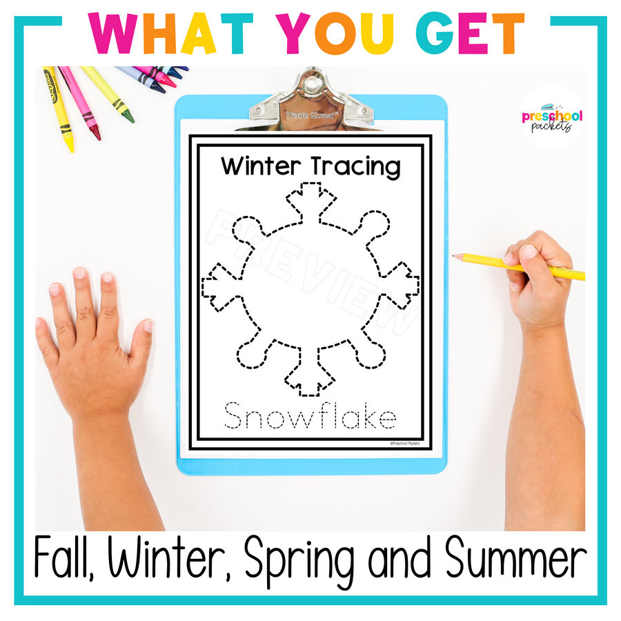 Season Bundle Tracing Worksheets For Preschool, PreK and Kindergarten ...