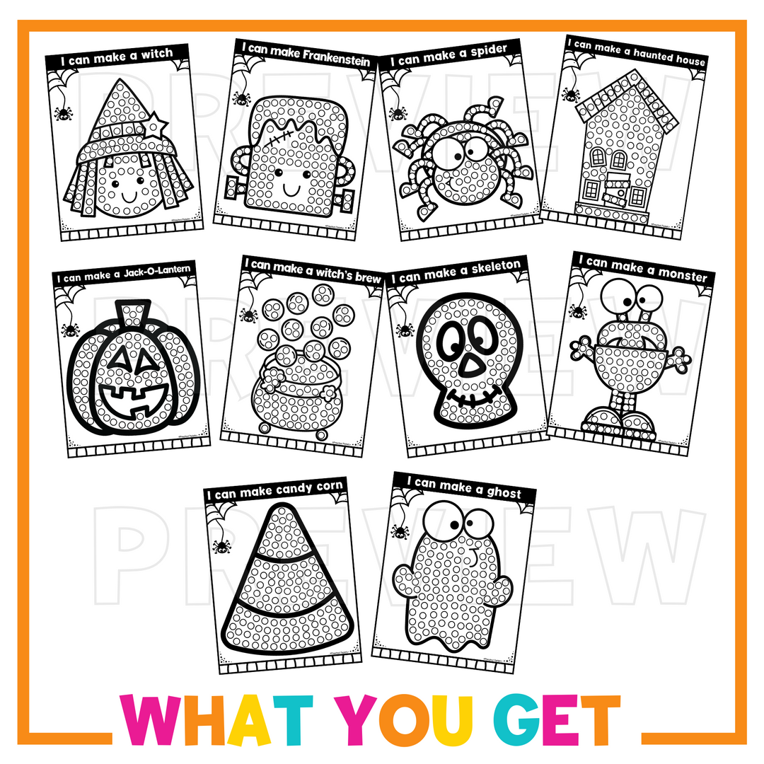 Halloween Crafts Q Tip Painting Fine Motor Activity – Preschool Packets