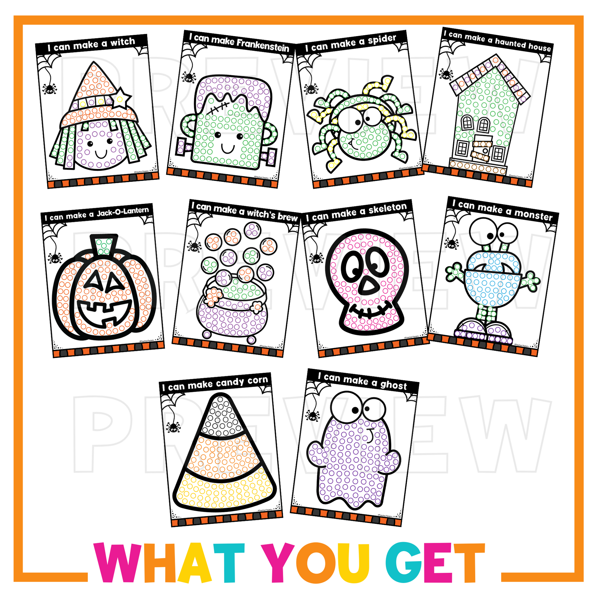 Halloween Crafts Q Tip Painting Fine Motor Activity – Preschool Packets