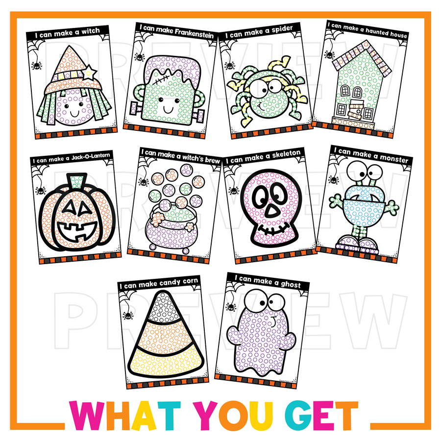 Halloween Crafts Q Tip Painting Fine Motor Activity – Preschool Packets