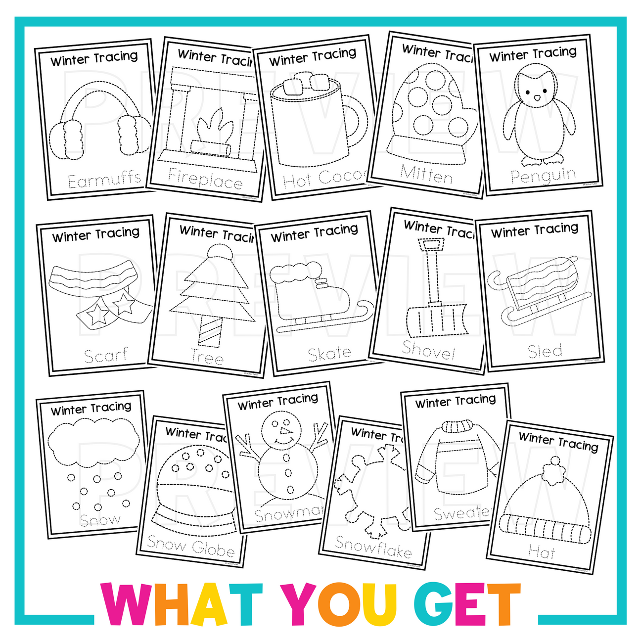 Winter Tracing Worksheets For Preschool, PreK and Kindergarten ...