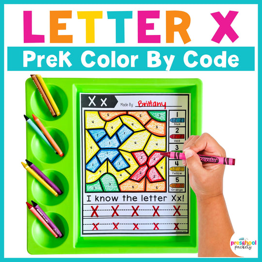 Alphabet Color By Code for Preschool - Letter X – Preschool Packets