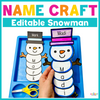Snowman Name Craft Editable Craft for Winter – Preschool Packets