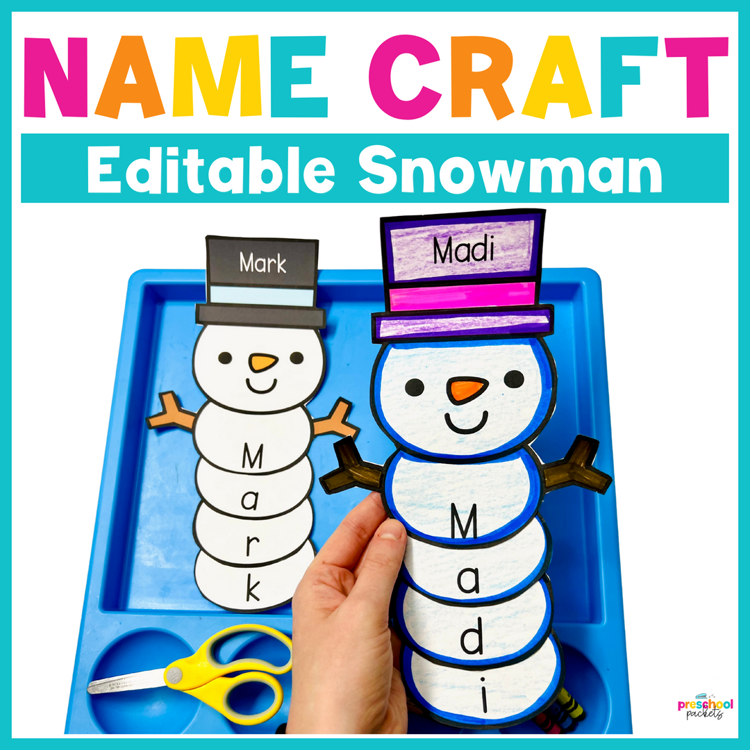 Snowman Name Craft Editable Craft for Winter – Preschool Packets