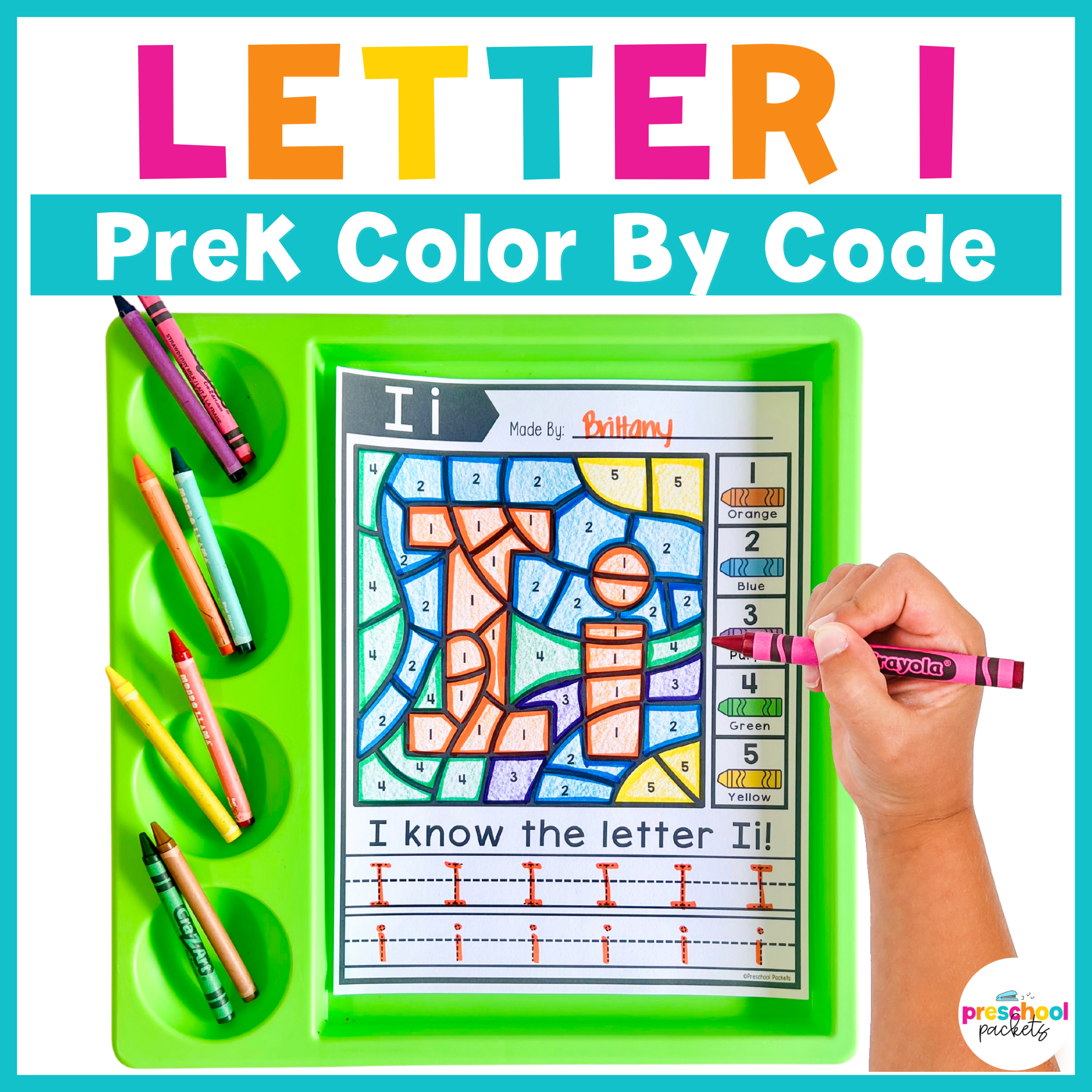 Alphabet Color By Code for Preschool - Letter I – Preschool Packets