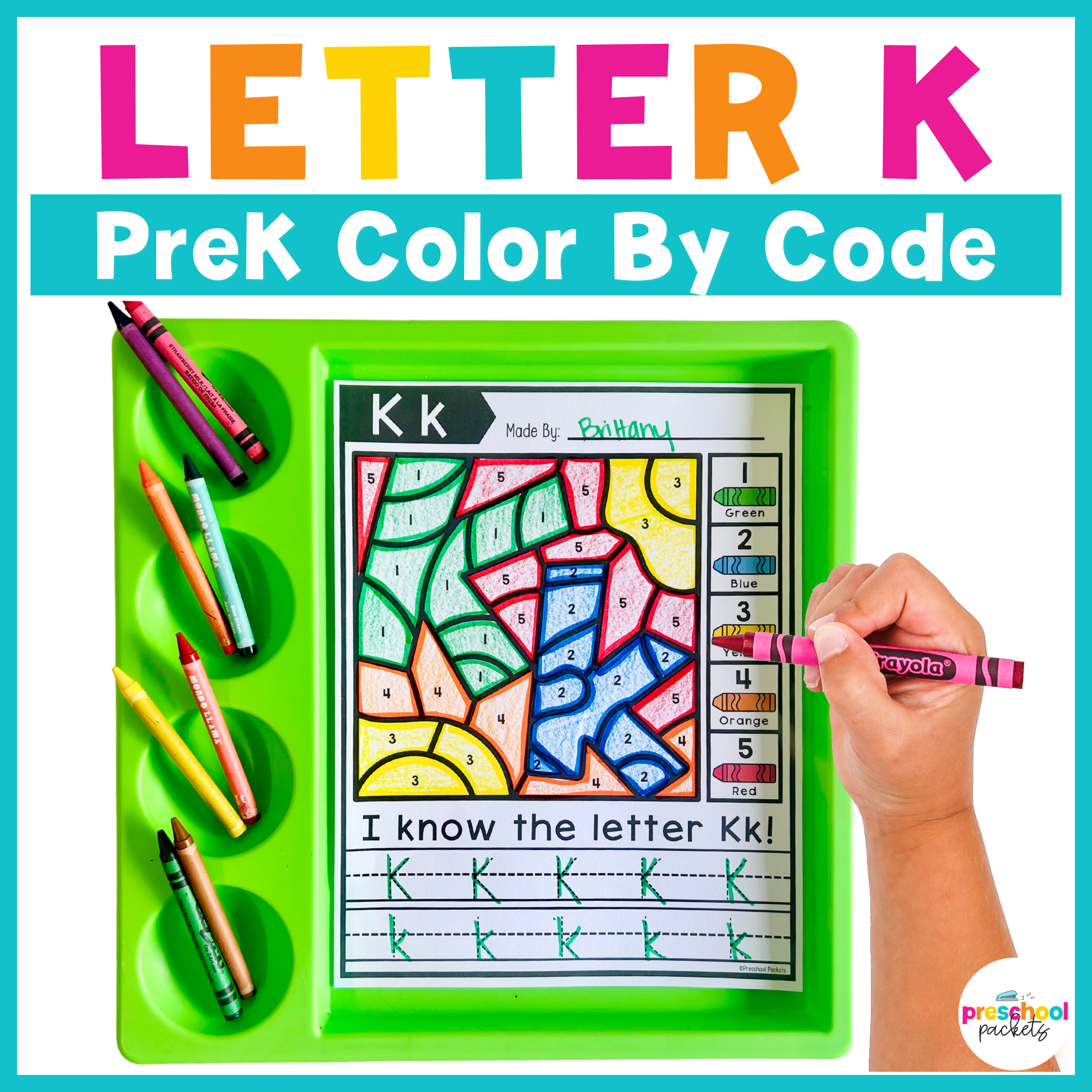 Alphabet Color By Code for Preschool - Letter K – Preschool Packets