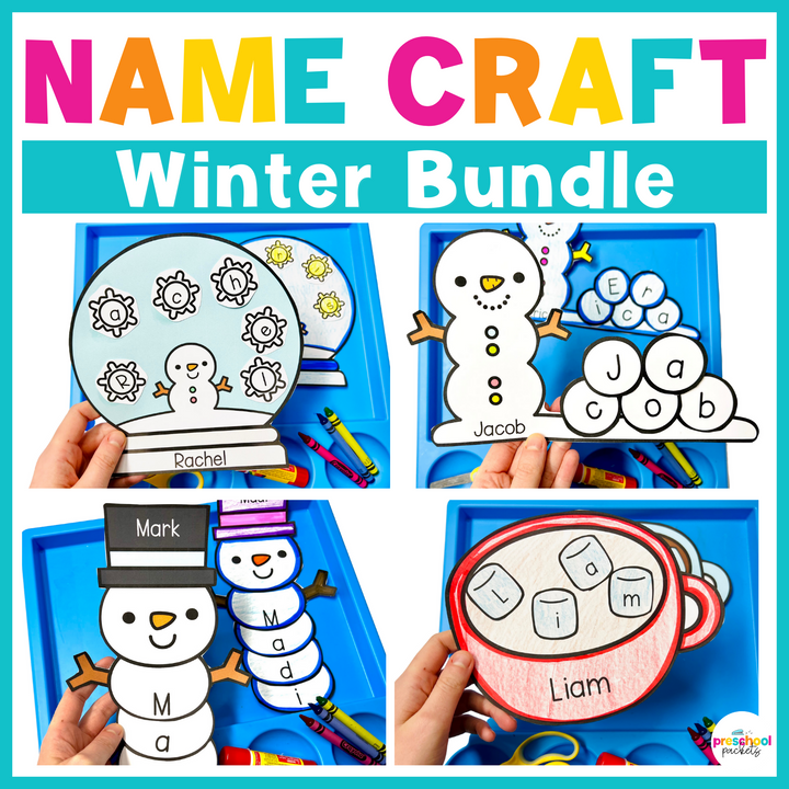 Winter Craft Bundle Editable Name Crafts – Preschool Packets