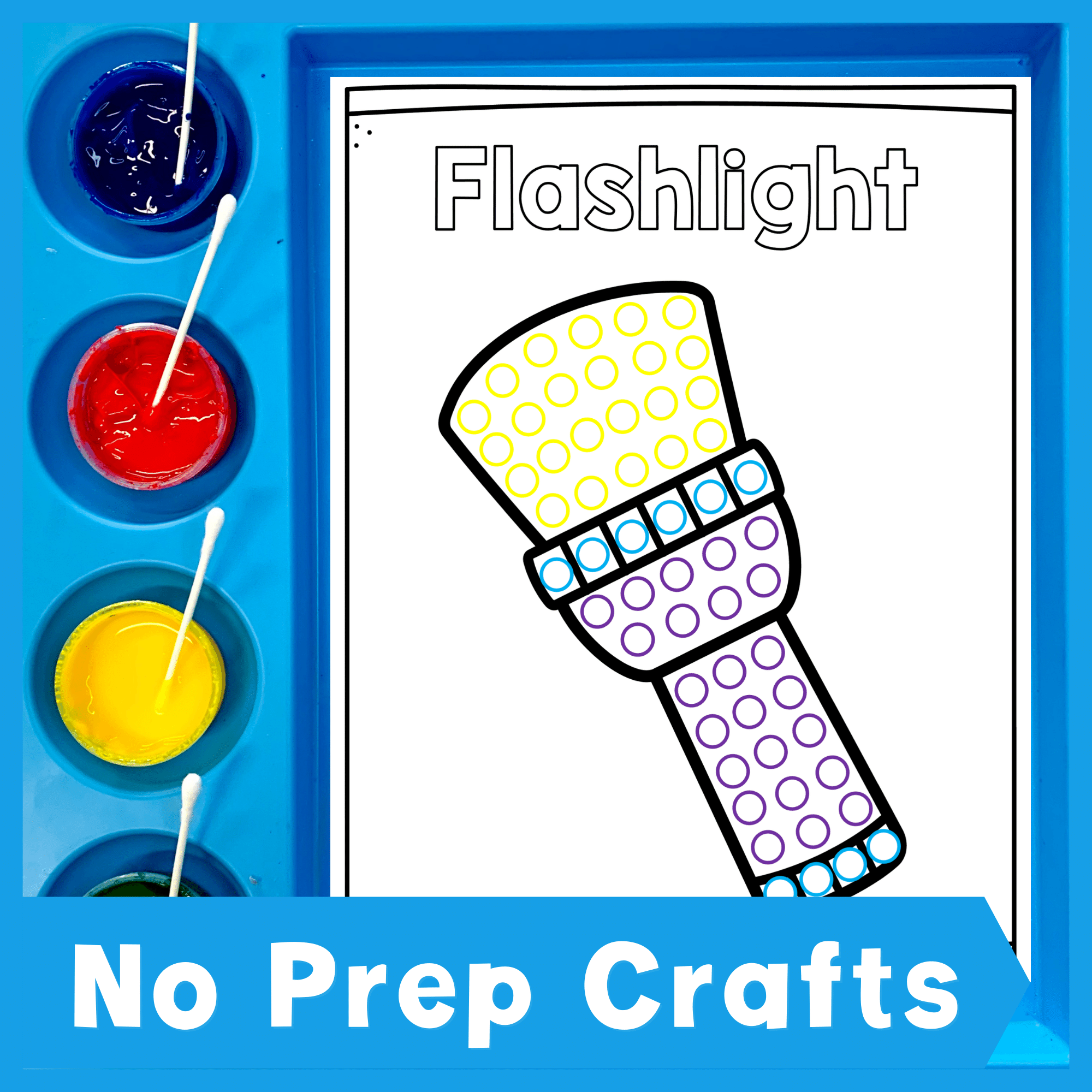 Camping Q Tip Painting Fine Motor Summer Crafts – Preschool Packets