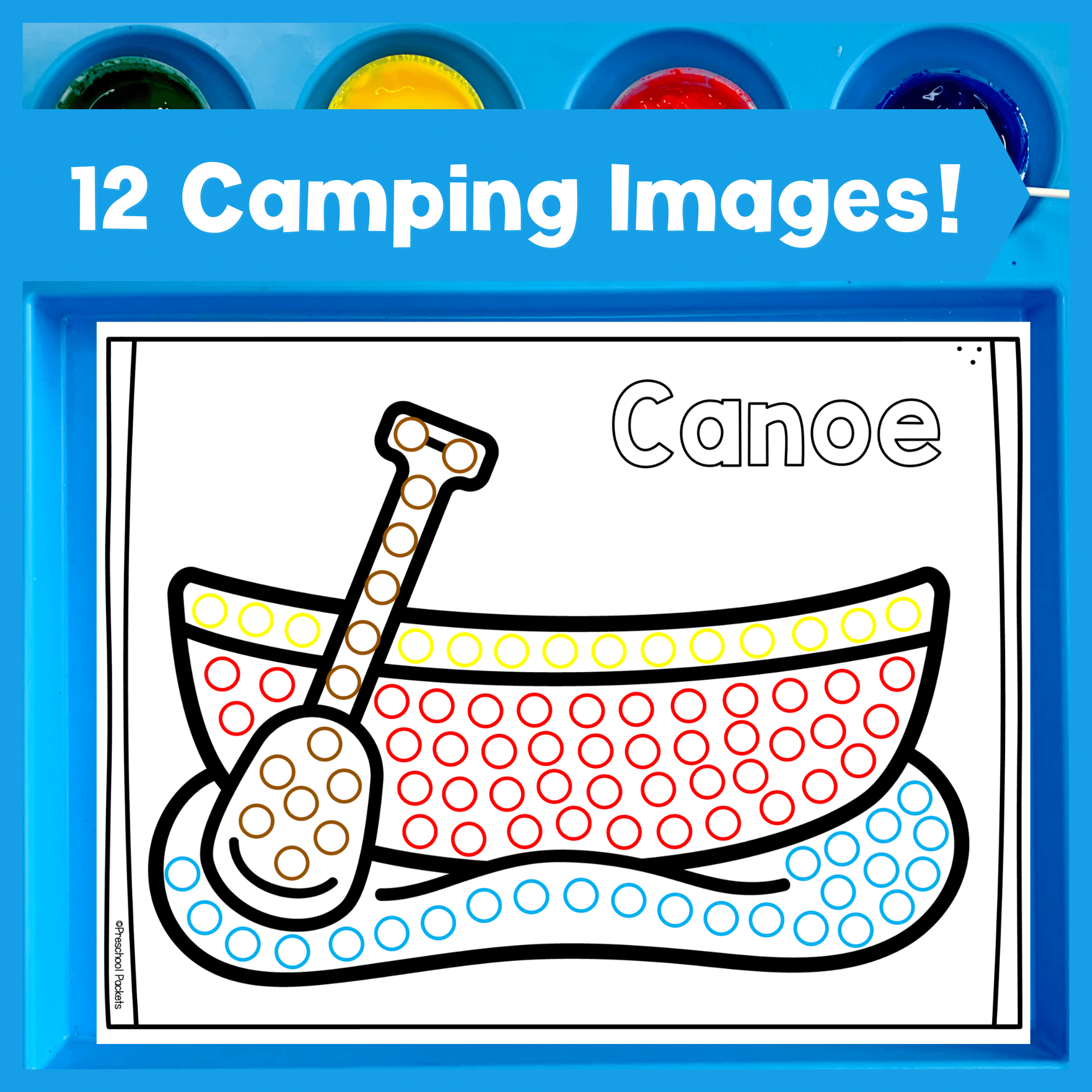Camping Q Tip Painting Fine Motor Summer Crafts – Preschool Packets