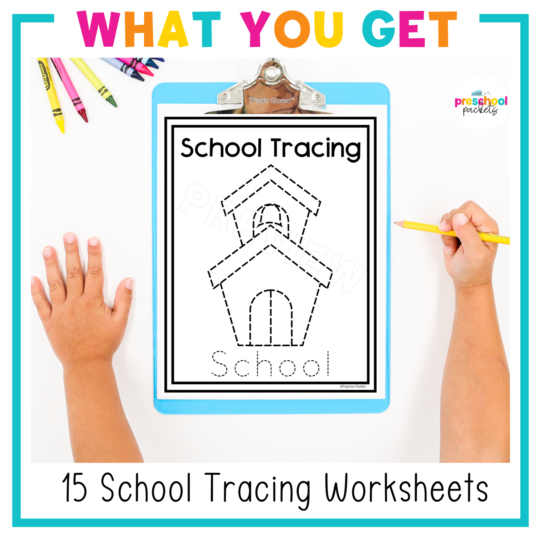 Back to School Tracing Worksheets For Preschool, PreK and Kindergarten ...