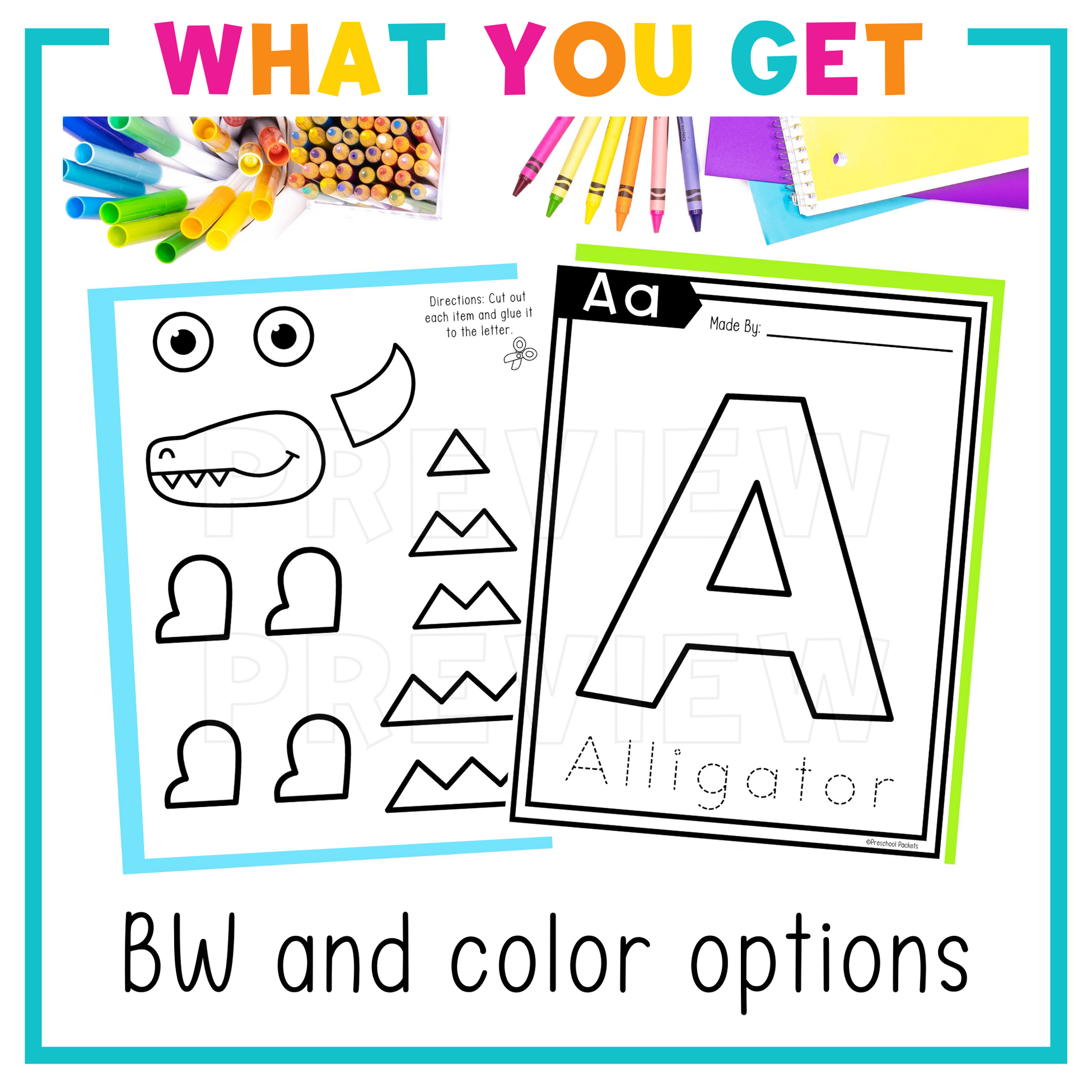 Alphabet Crafts A is for Alligator for Preschool and Kindergarten ...