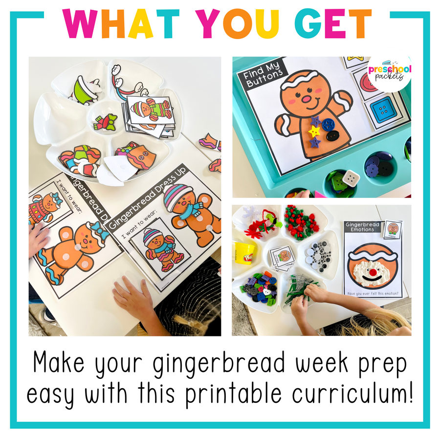 Gingerbread Preschool Activities Weekly Curriculum – Preschool Packets