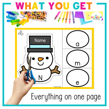 Snowman Name Craft Editable Craft for Winter – Preschool Packets