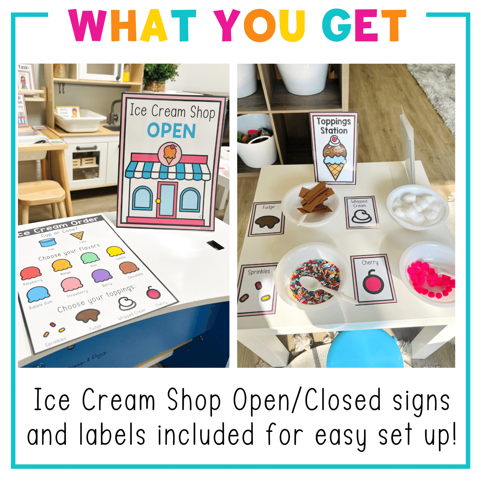 Ice Cream Shop Dramatic Play Center – Preschool Packets