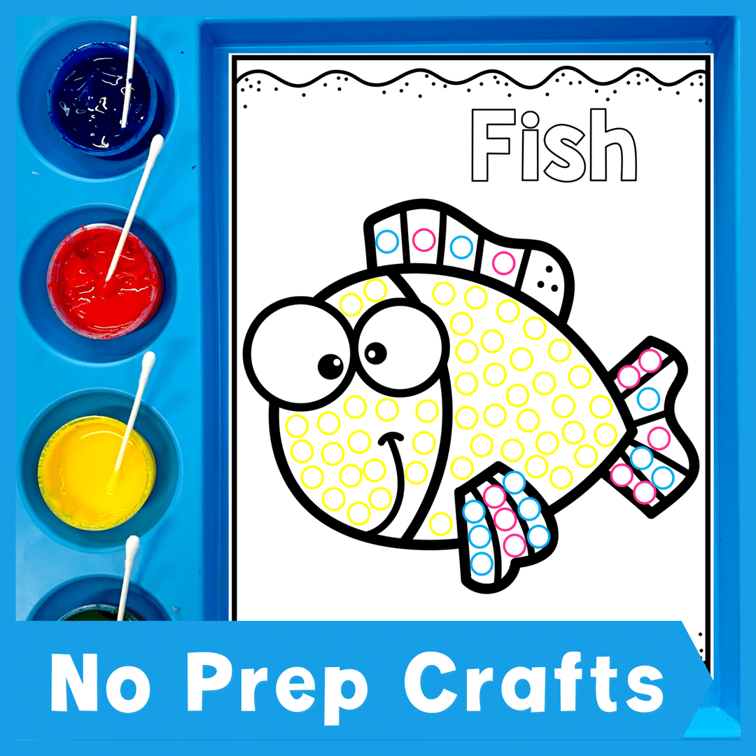 Q Tip Painting Fine Motor Activities Ocean Animals Crafts – Preschool ...
