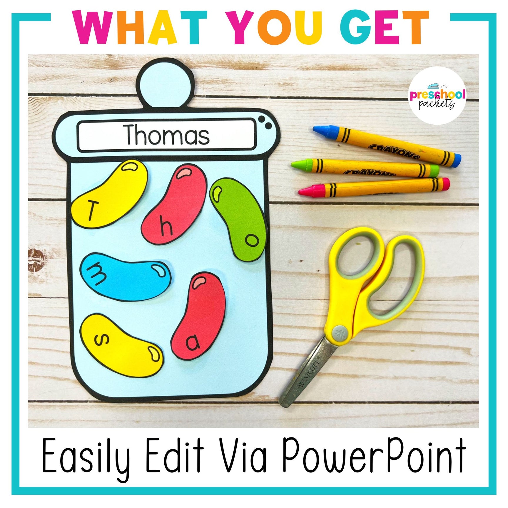 Editable Jelly Bean Name Craft Easter Activity – Preschool Packets