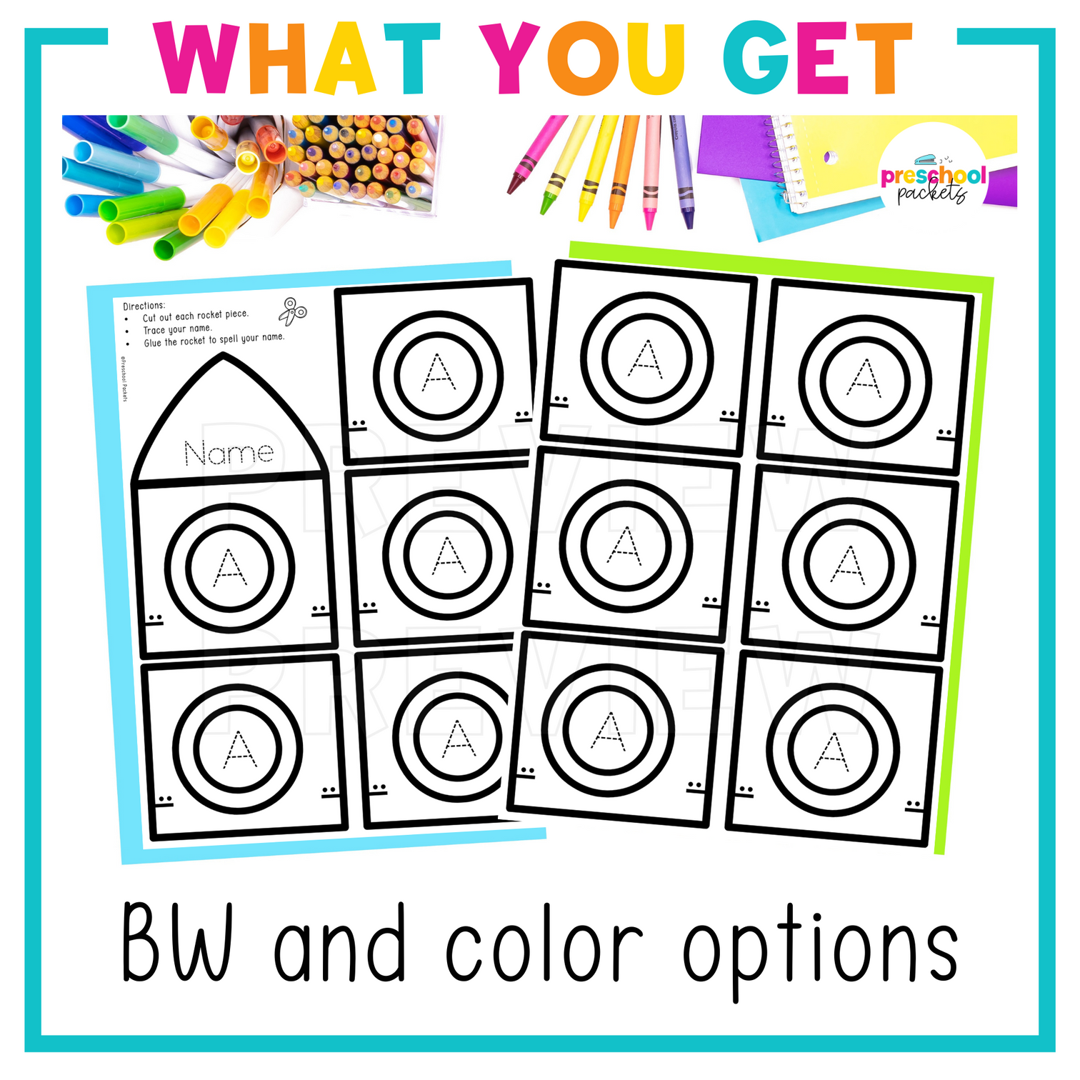 Rocket Name Craft Editable Space Craft for Preschool – Preschool Packets